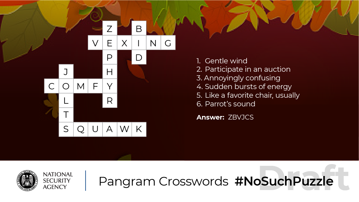 No Such Puzzle: Pangram Crosswords > National Security Agency/Central ...