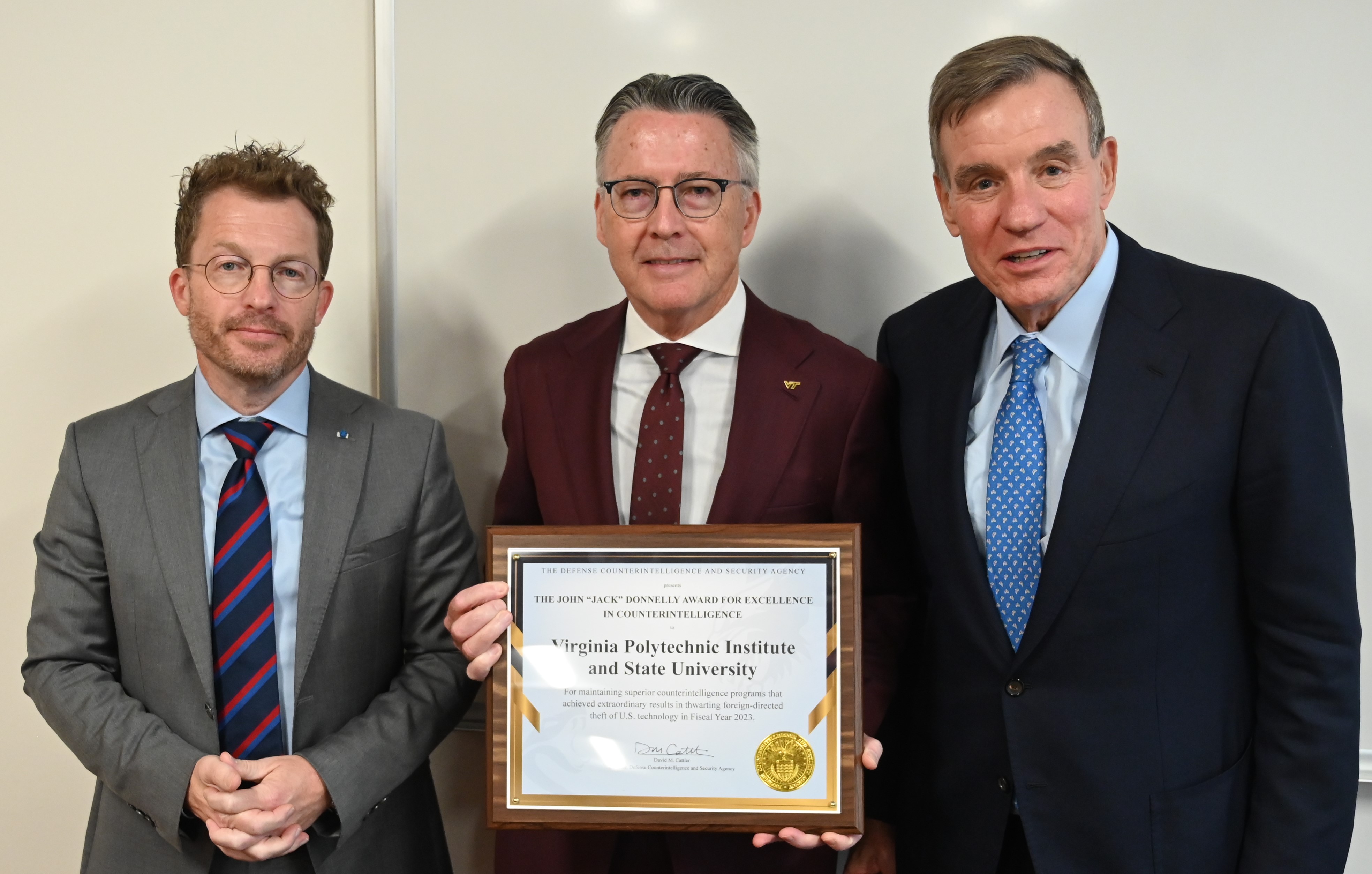 DCSA Director presents coveted Excellence in Counterintelligence Award to Virginia Tech ...