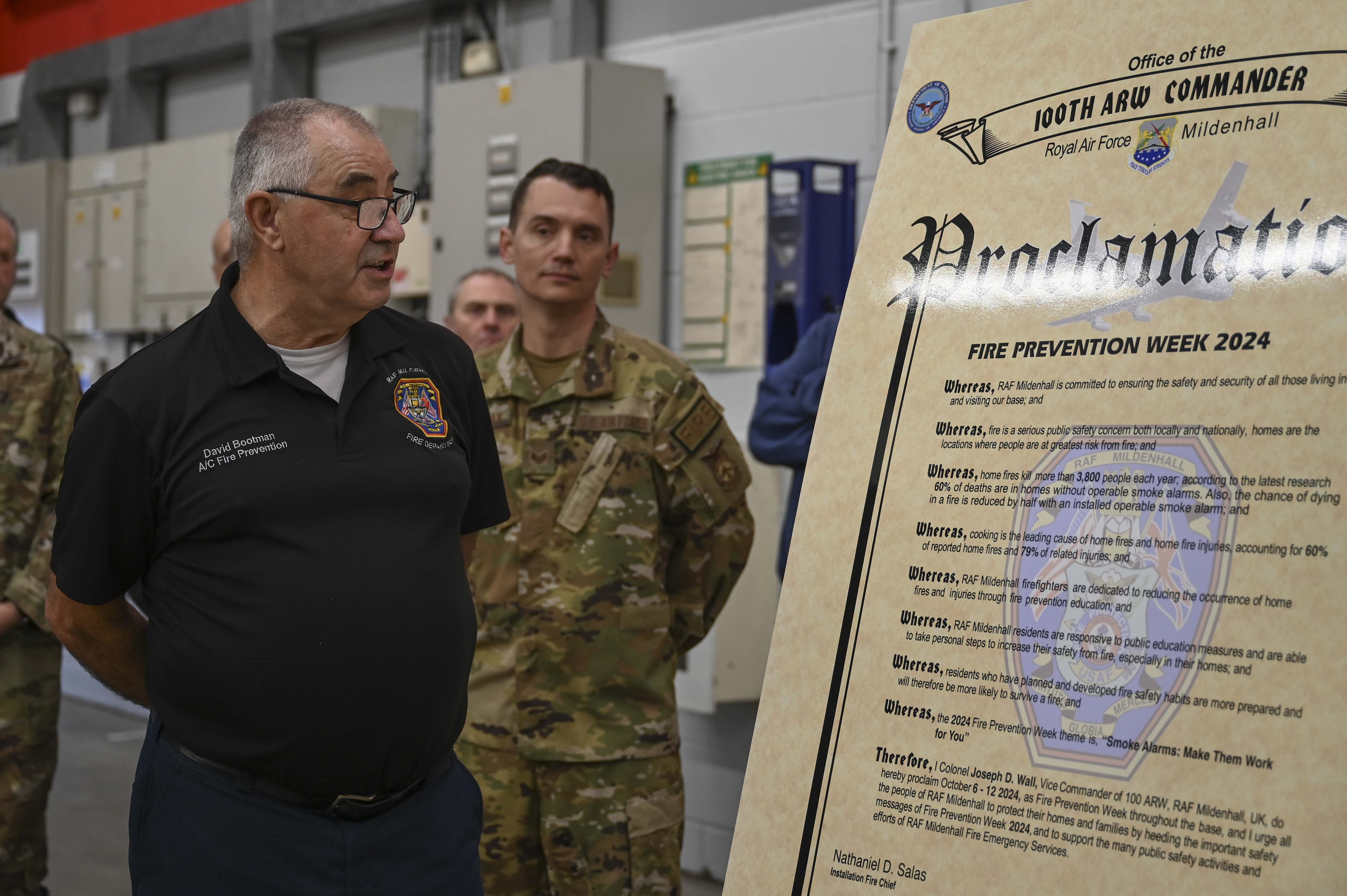 RAF Mildenhall Fire Department hosts Fire Prevention Week Proclamation ...