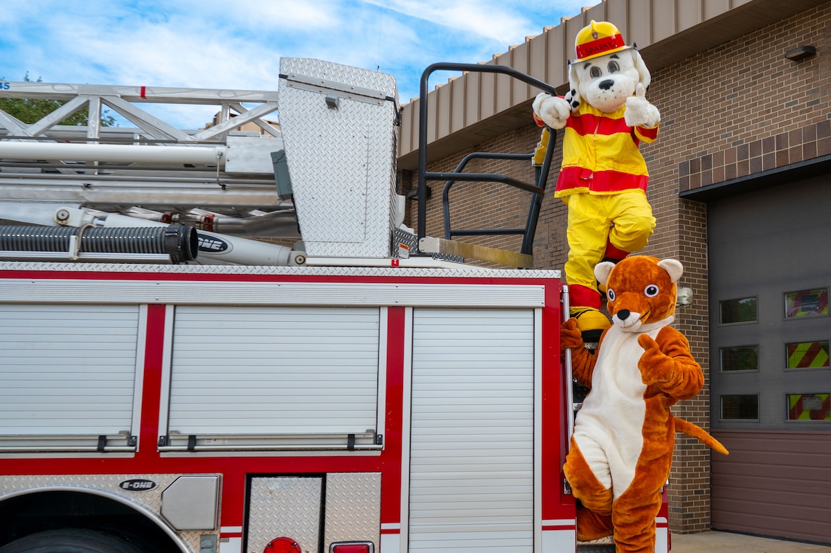 Sparky the Fire Dog and the 20th Fighter Wing Weasel team up for Fire ...