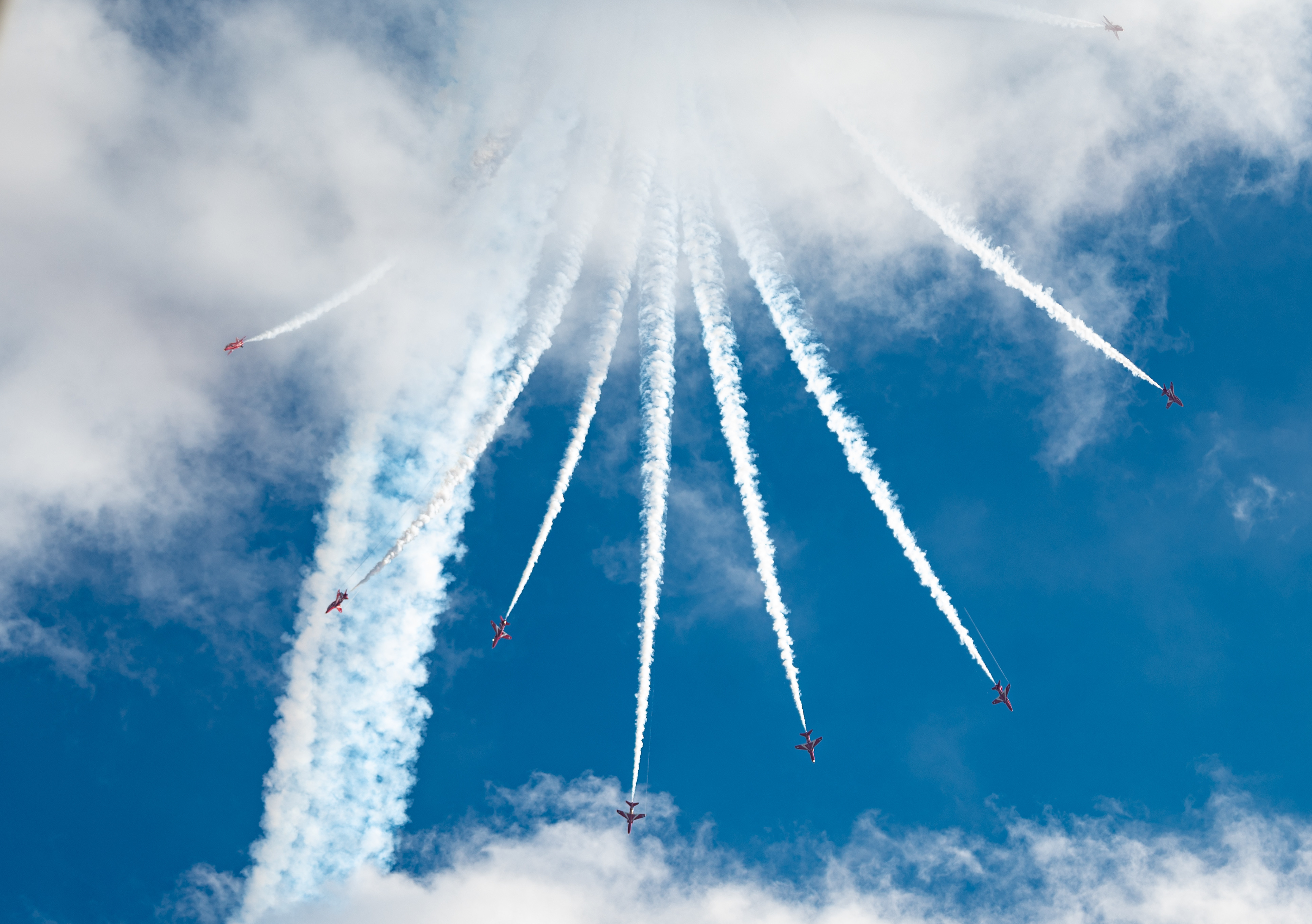 RAF Red Arrows perform aerial display over RAF Mildenhall > Royal Air ...