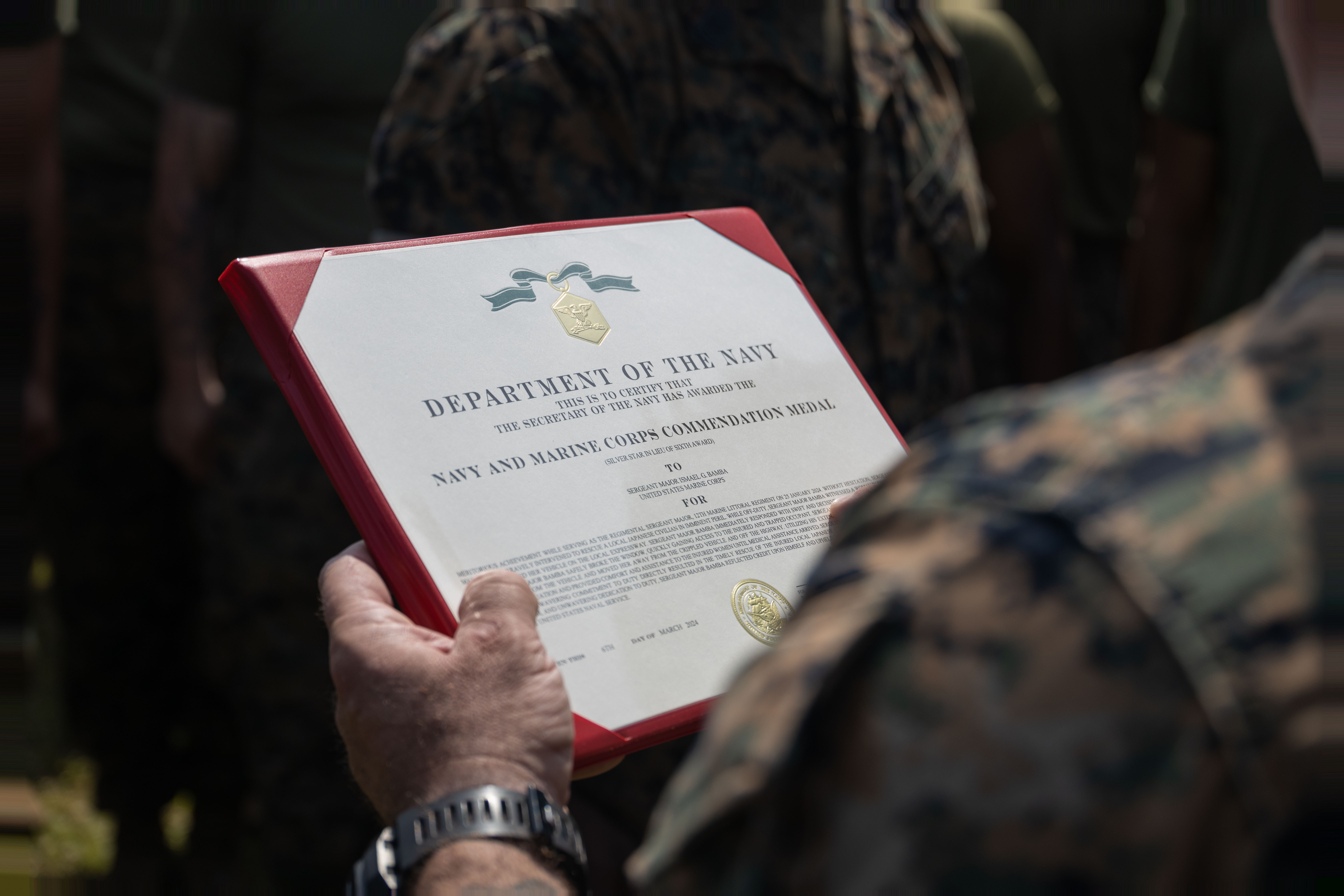 commendation award examples