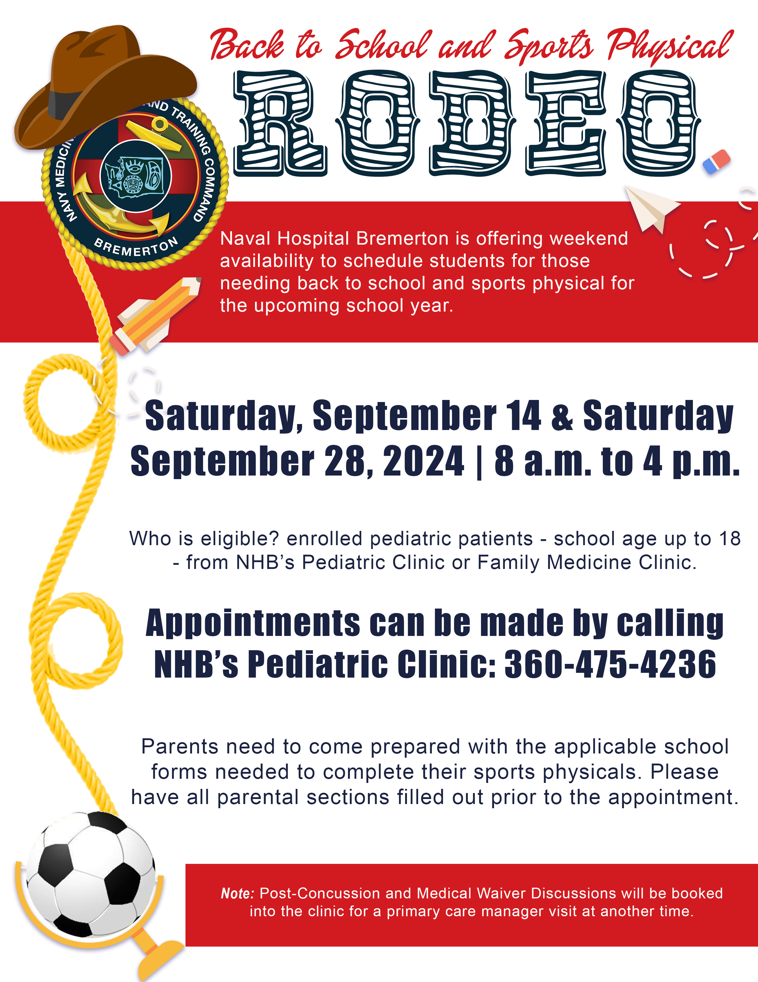 NHB Back to School and Sports Physical Rodeo > Navy Medicine > News Article