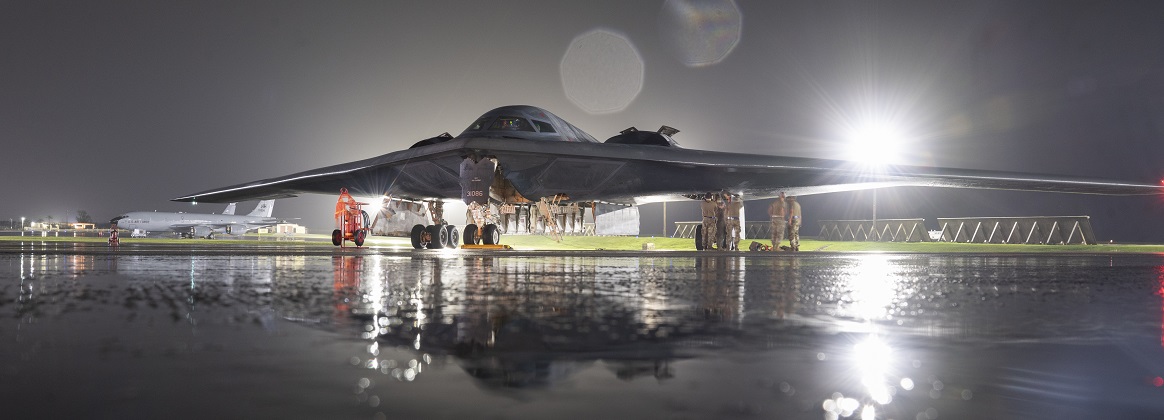 B-2 Spirit refuels at Andersen Air Force Base