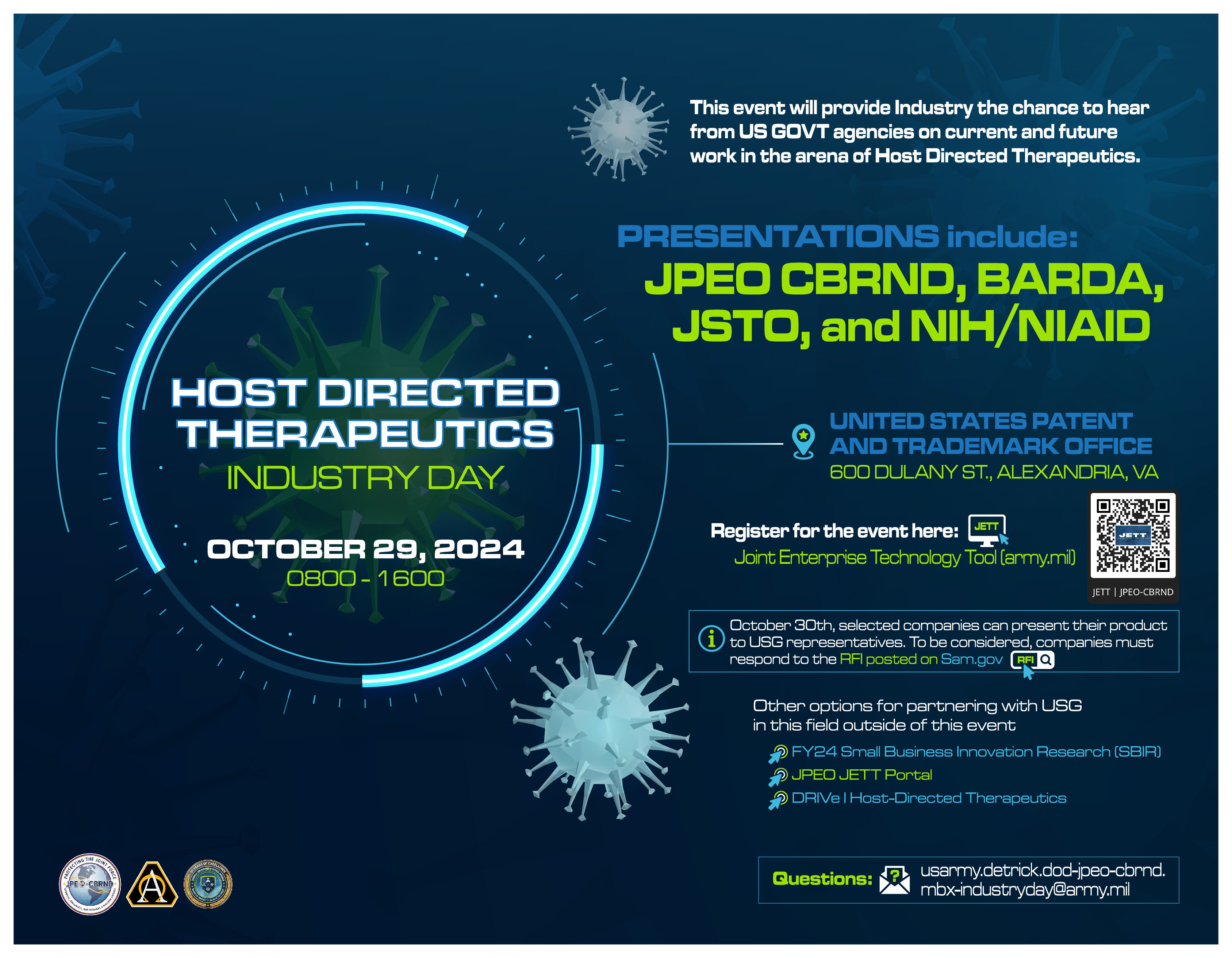 Host Directed Therapeutics Industry Day Poster