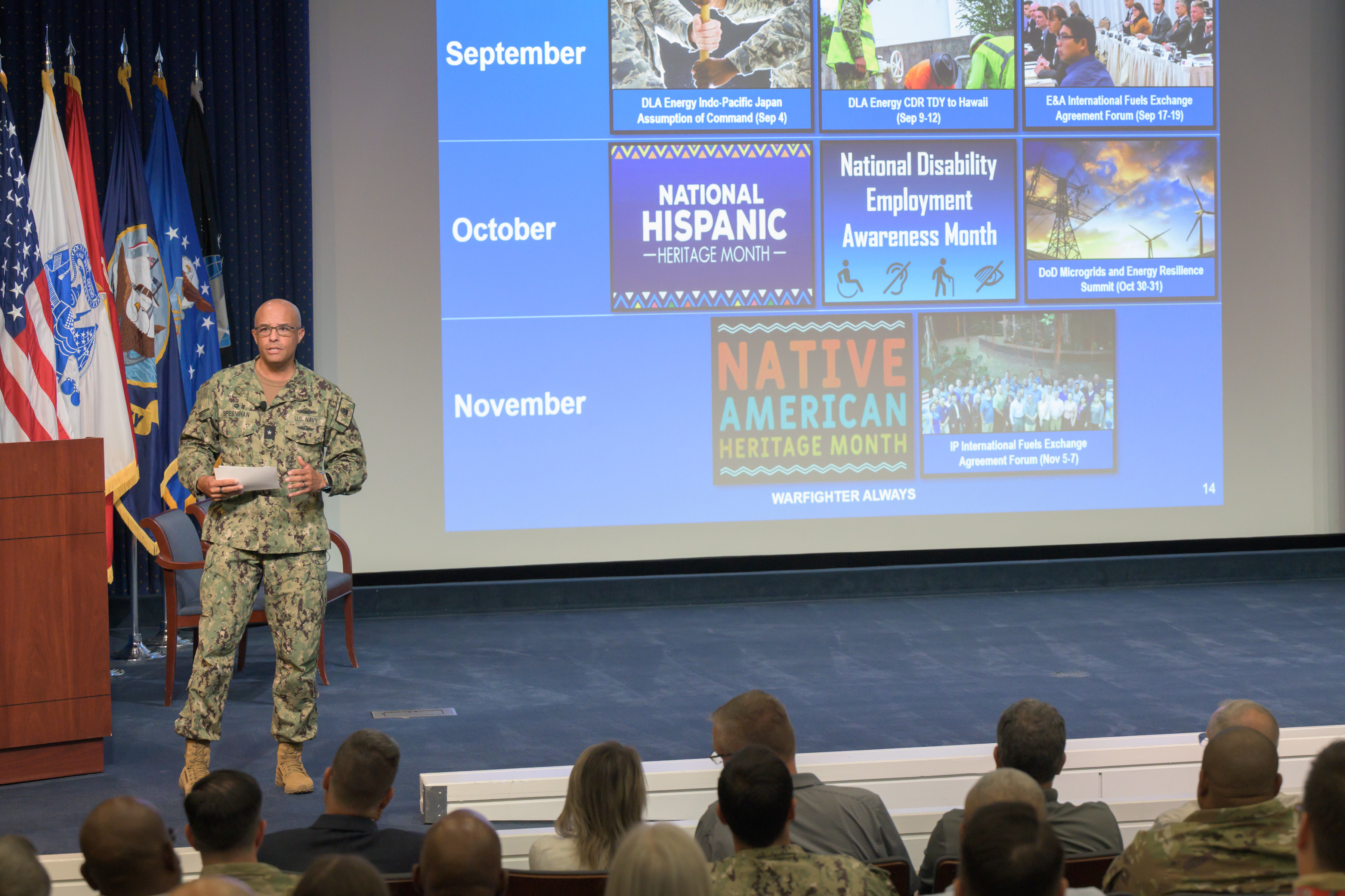 DLA Energy employees fill auditorium for commander’s first All Hands