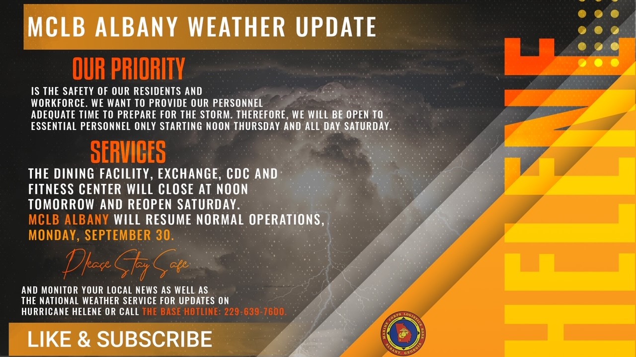 Safety a Priority at MCLB Albany During Hurricane Helene > Marine Corps ...