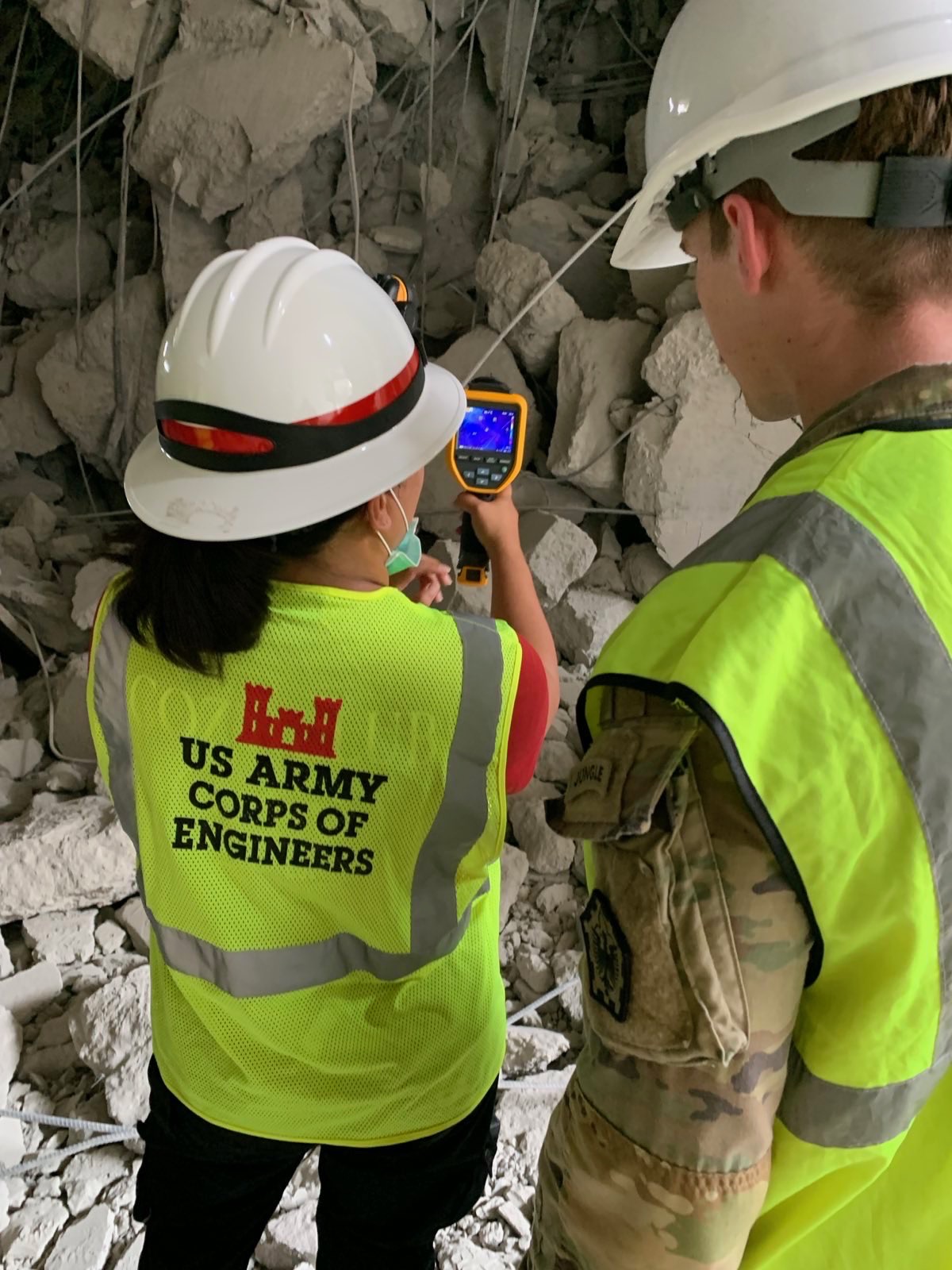 Joint Engineer Response team assess damage after a 7.7 magnitude earthquake