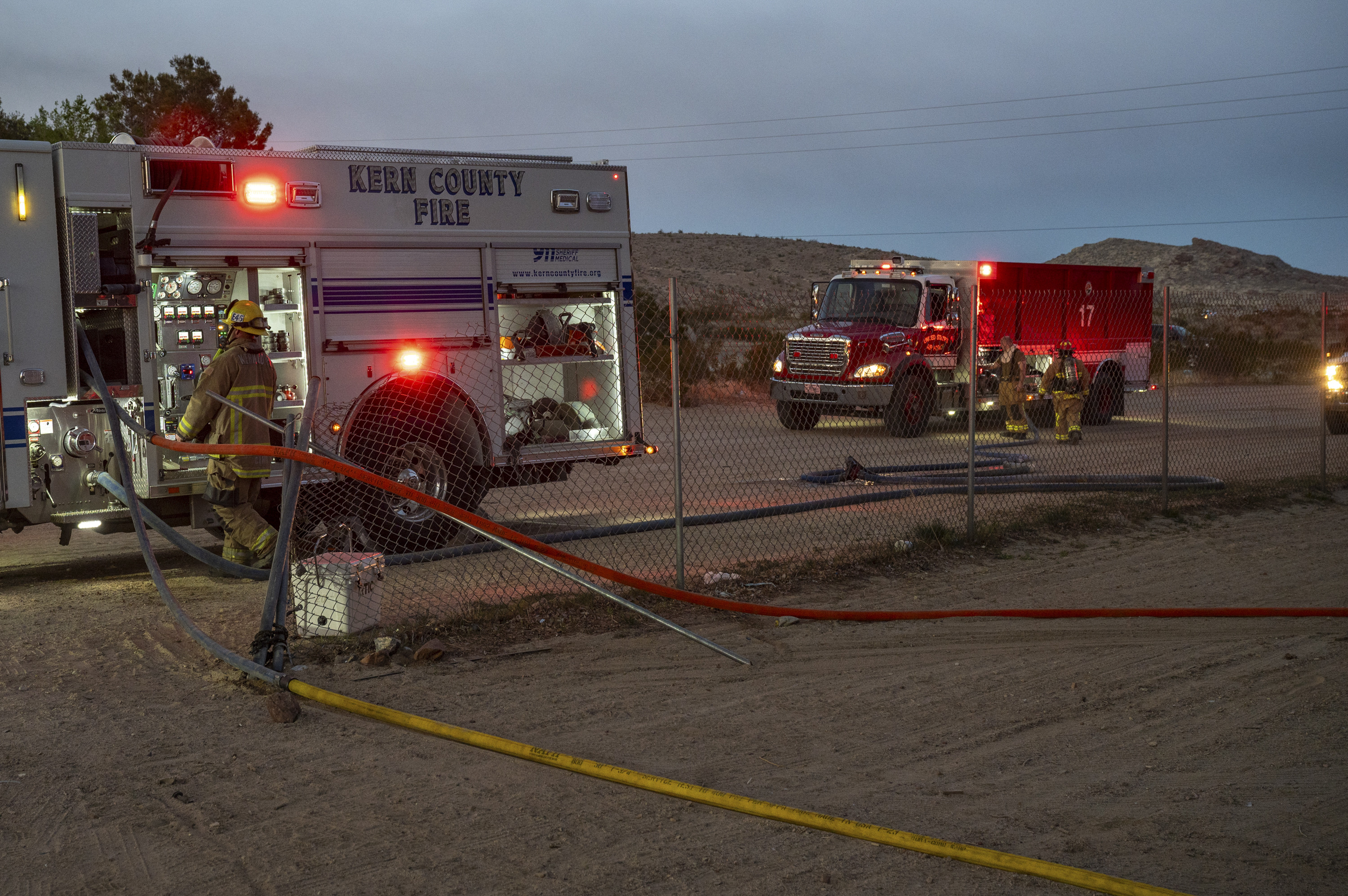 Edwards AFB firefighters respond to off-base structure fire