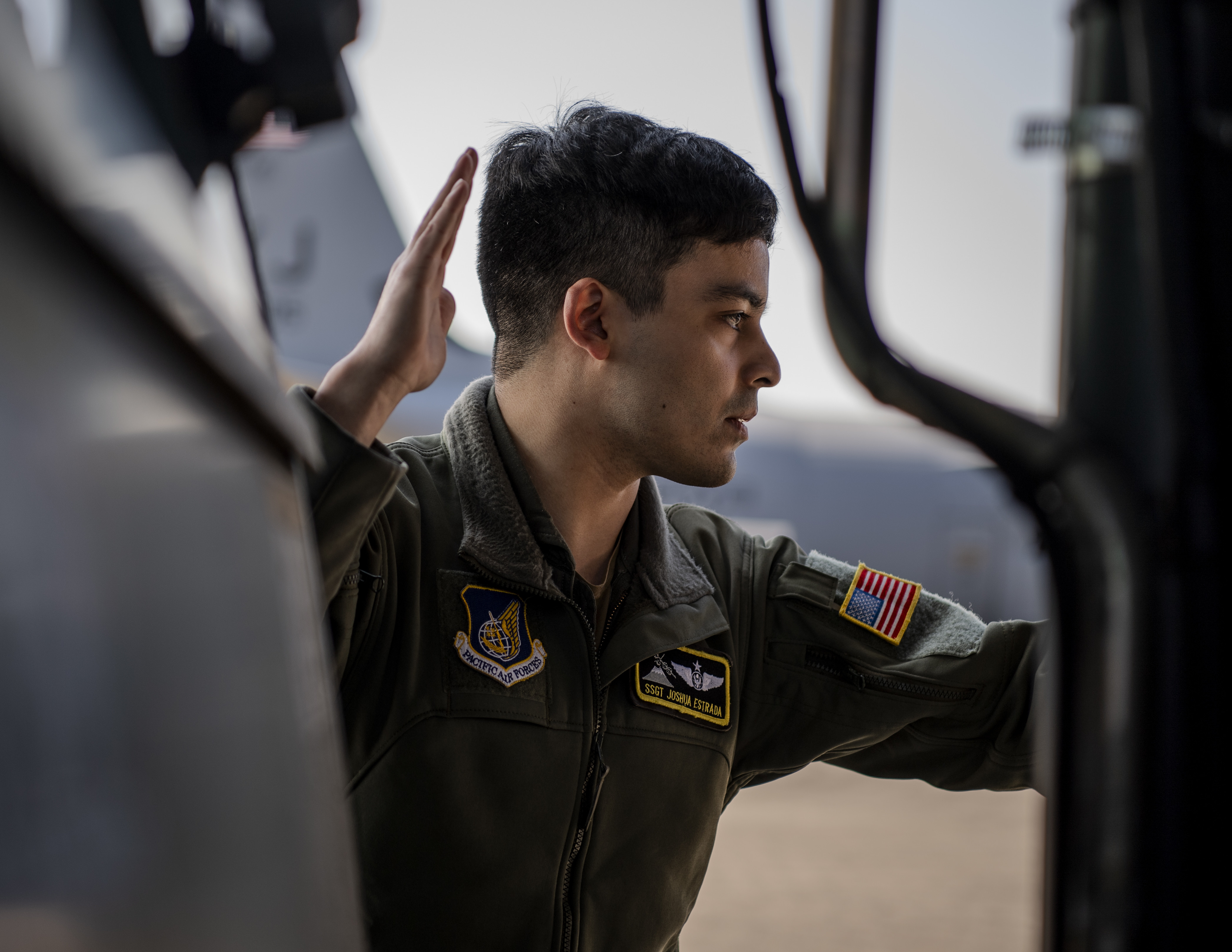 Airmen from the 36 AS, 374 LRS, and 730 AMS conduct engine-running and ...