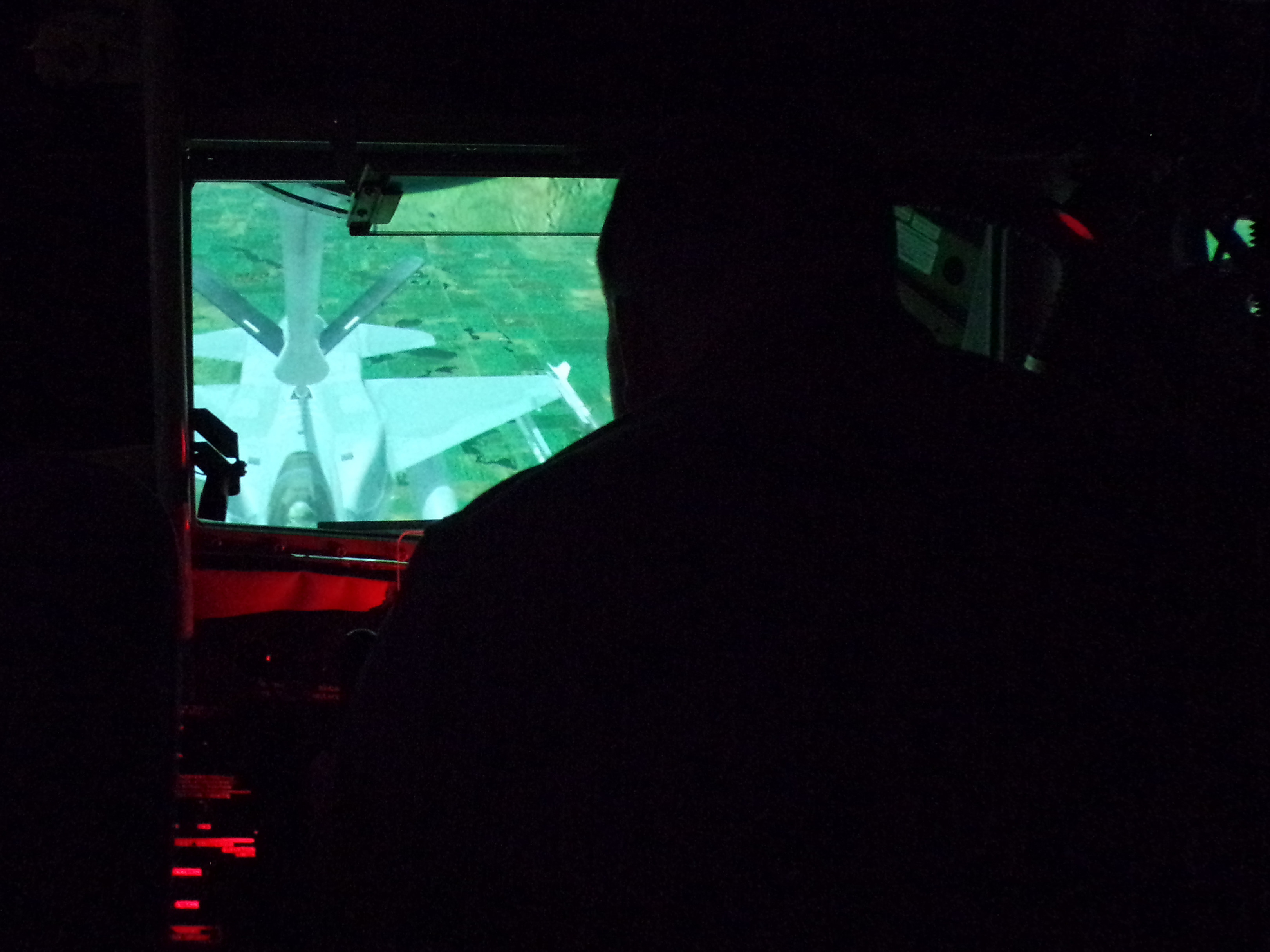 Wing Commander Takes Flight in KC-135 Boom Pod Simulator