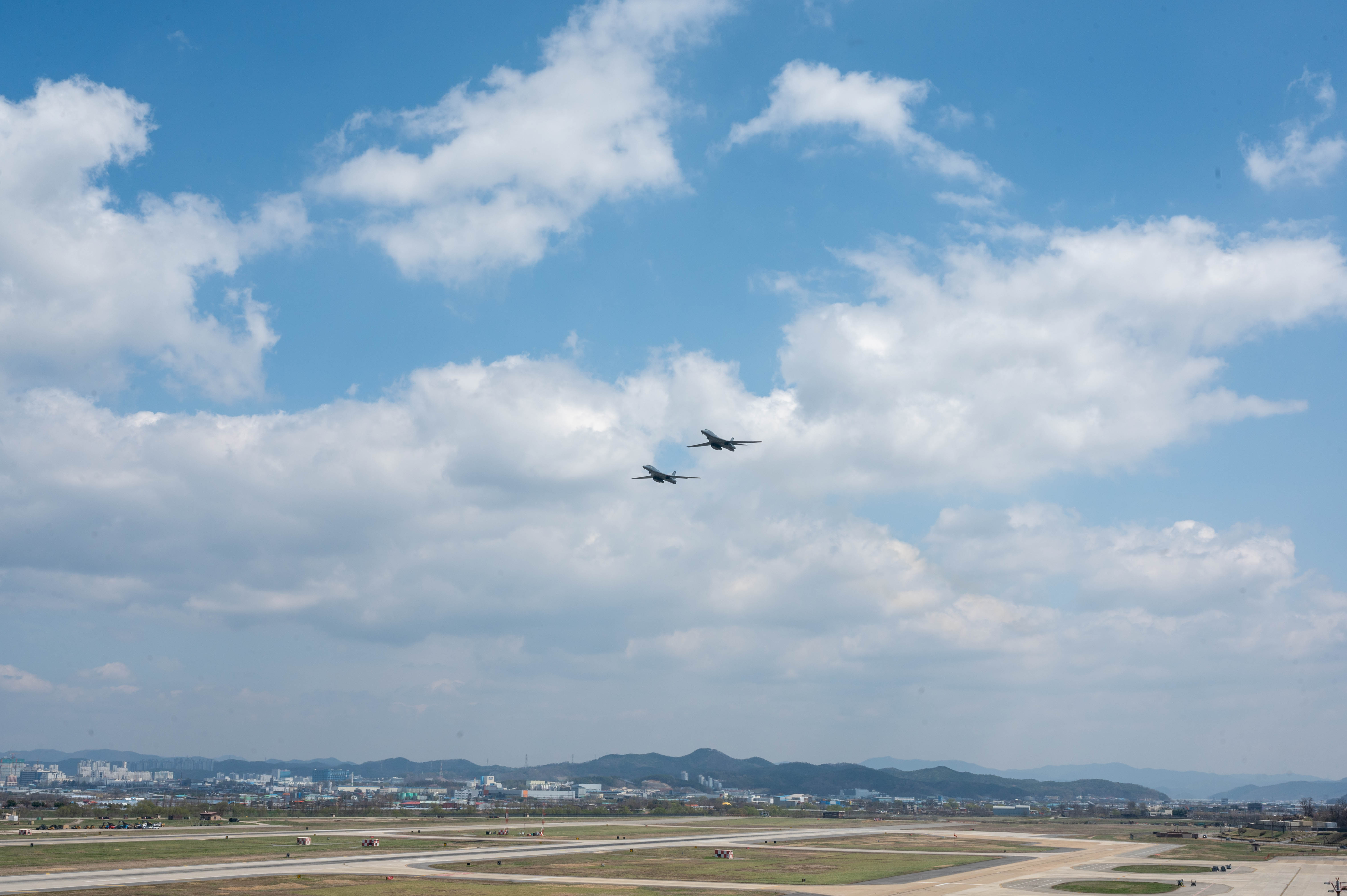B-1s train with ROKAF, conduct flyover