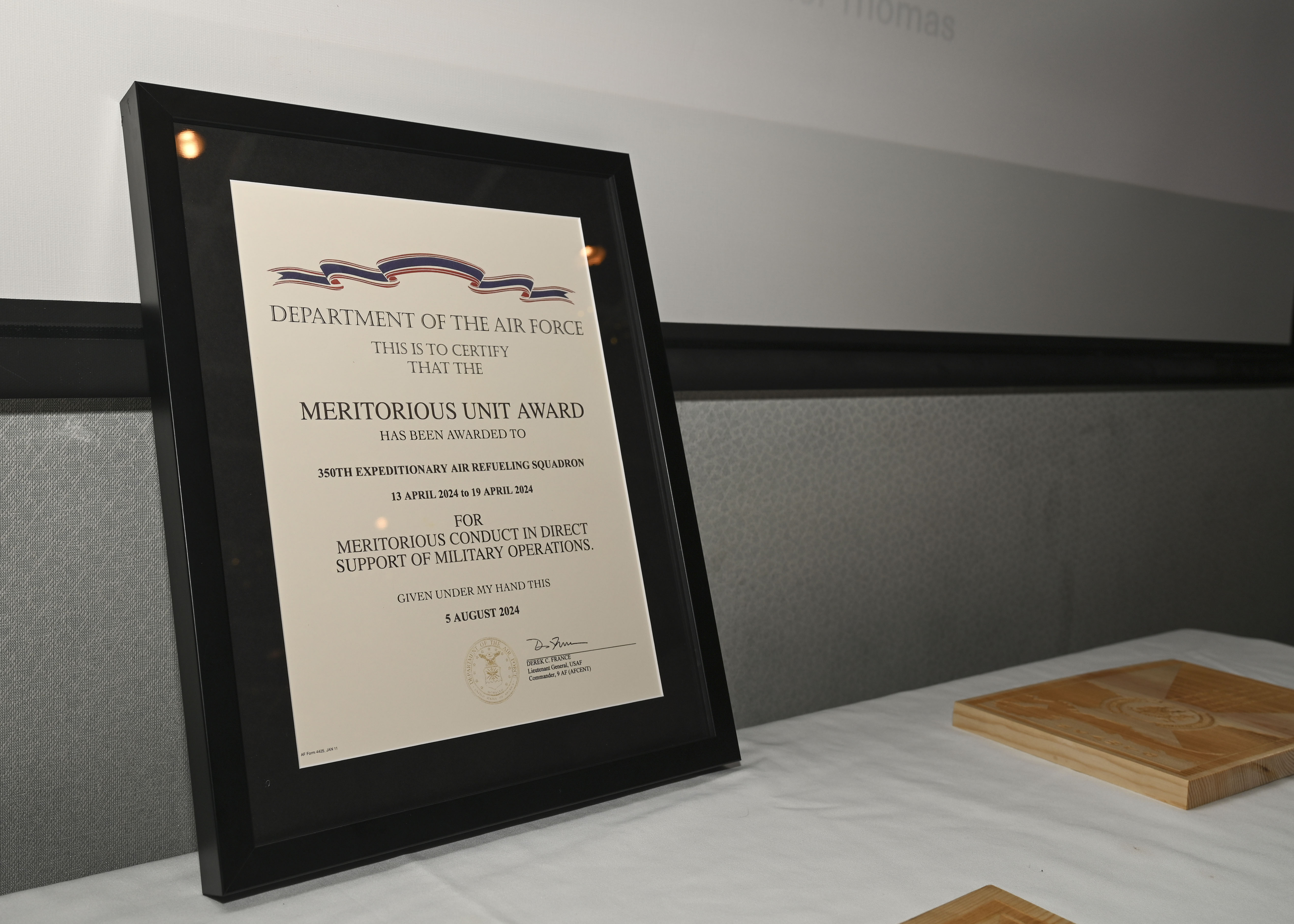 350th Expeditionary Air Refueling Squadron awarded Meritorious Unit ...