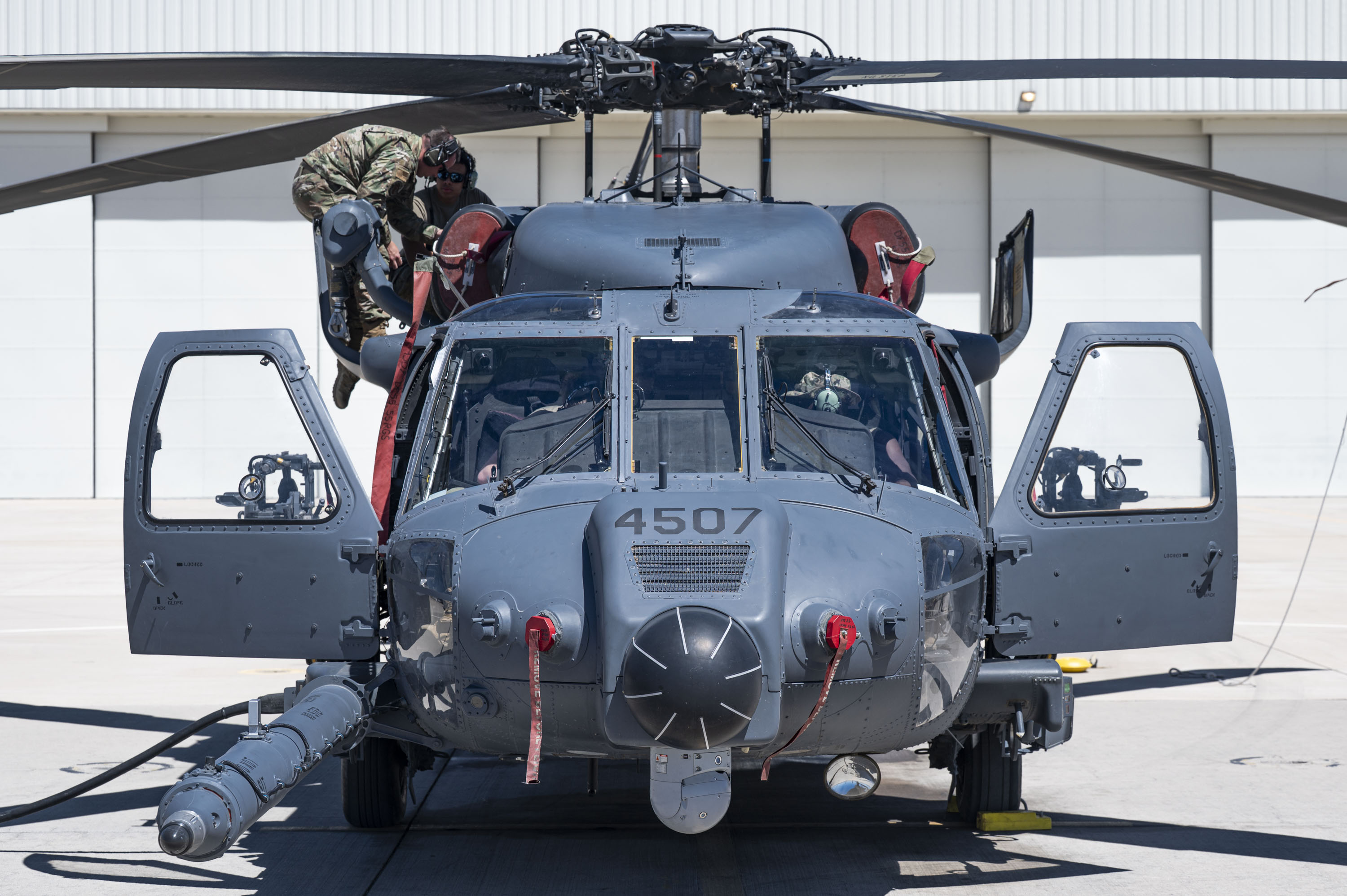 55th Rescue Generation Squadron performs preflight checks > Davis ...