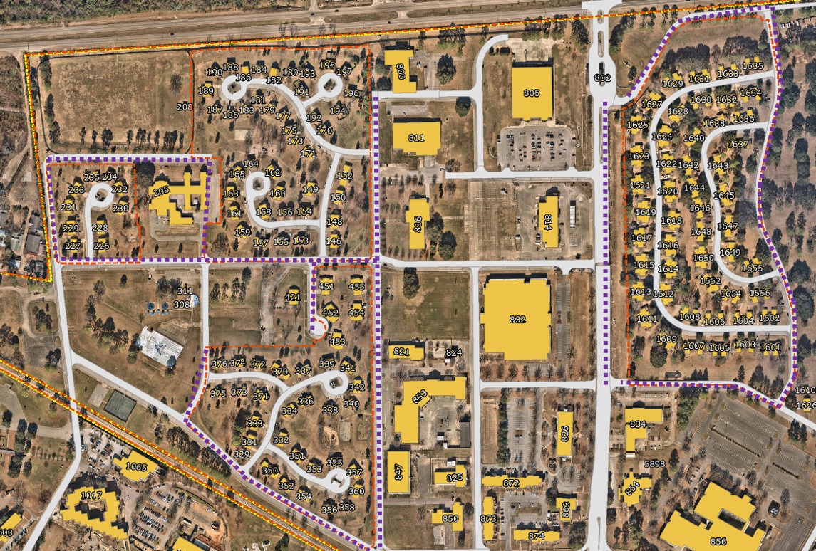 Map of Gunter AFB Mosquito Fogging
