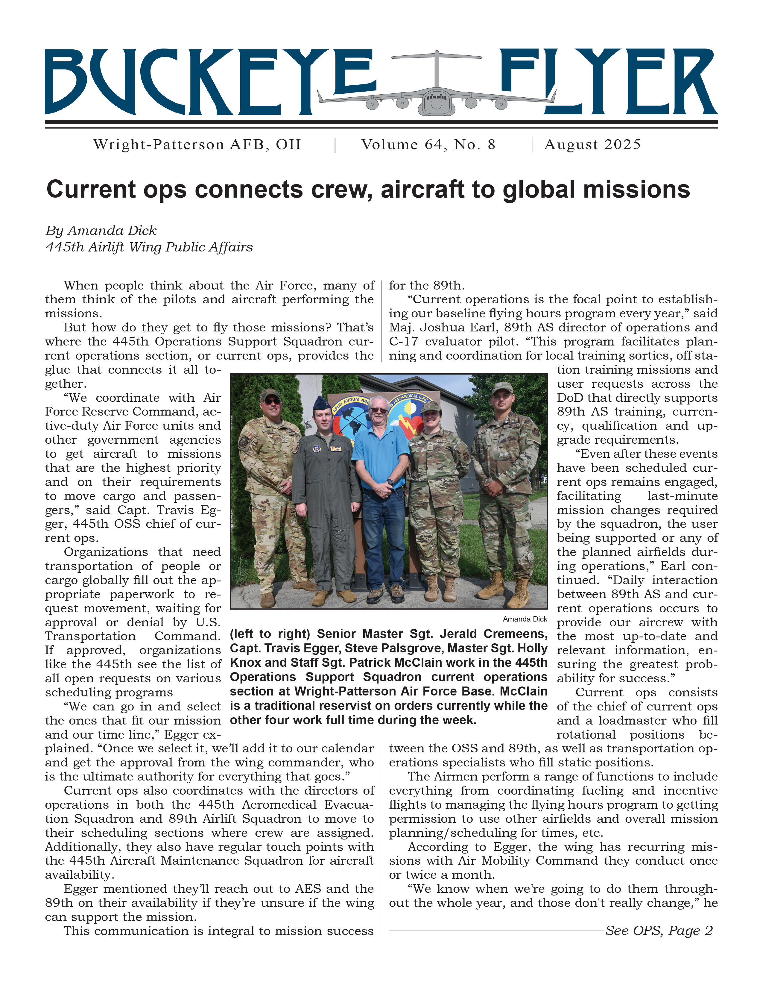 August Buckeye Flyer now available > 445th Airlift Wing > Article Display