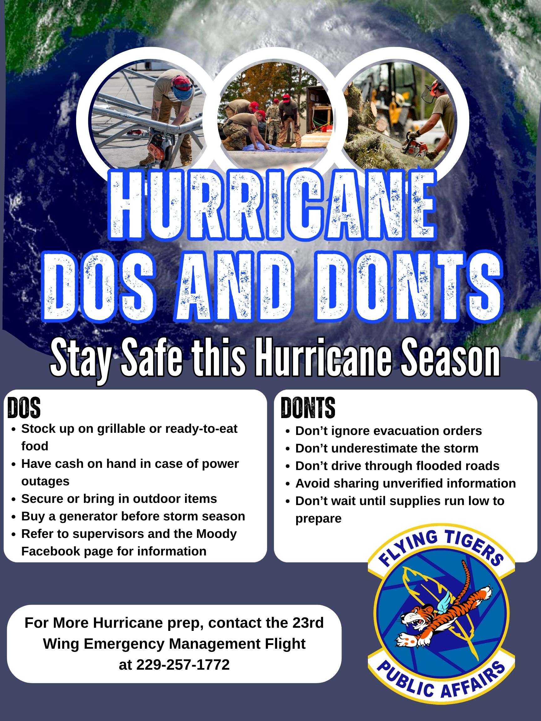 Moody AFB shares hurricane preparedness tips ahead of peak season > Air ...