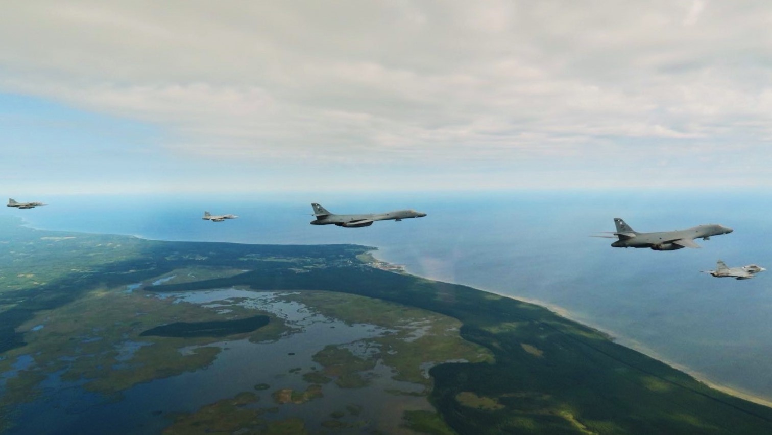 U.S., Allied aircraft fly together over Riga, Latvia – demonstrate ...