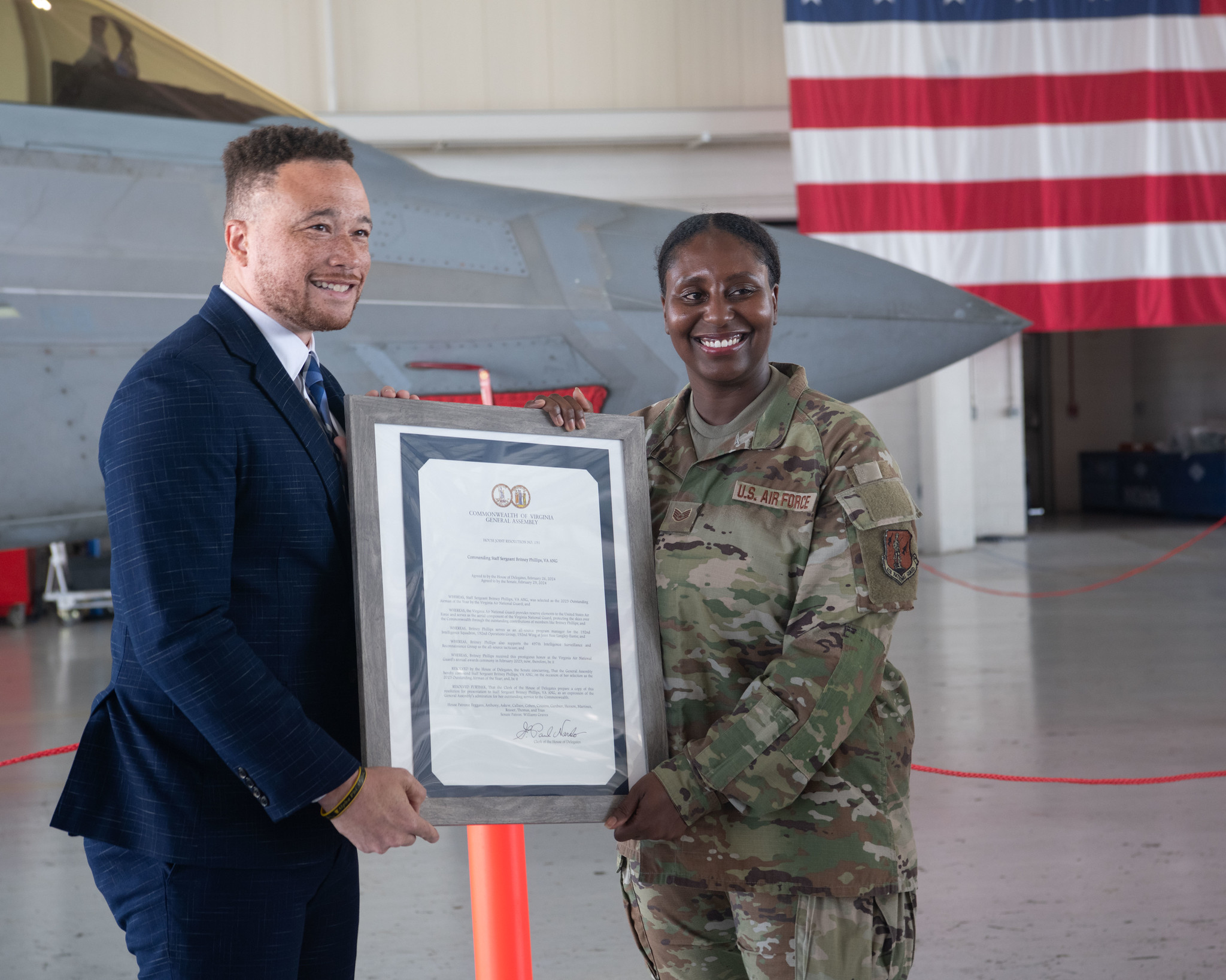 Del. Feggans recognizes outstanding 192nd Wing Airmen > Virginia ...