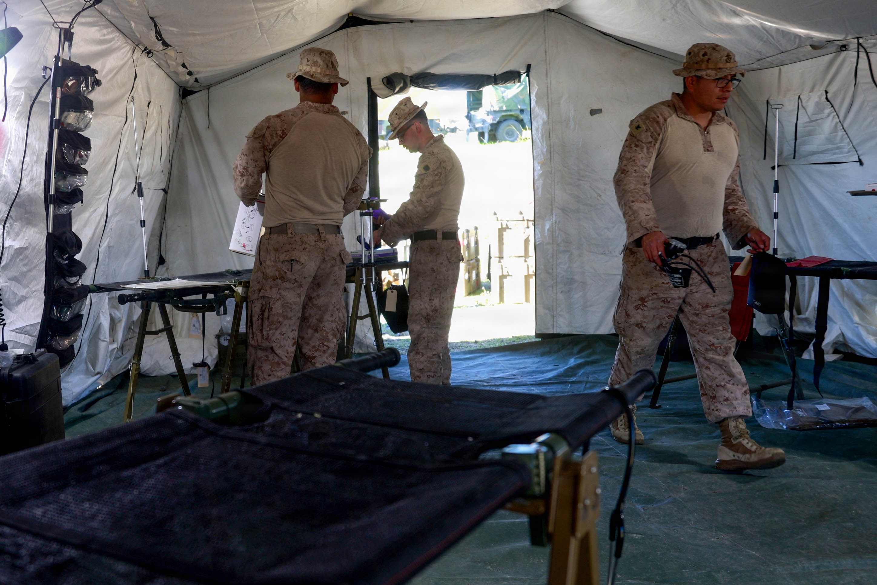 A U.S. Navy Hospital Corpsman with 1st Battalion, 5th Marine Regiment ...