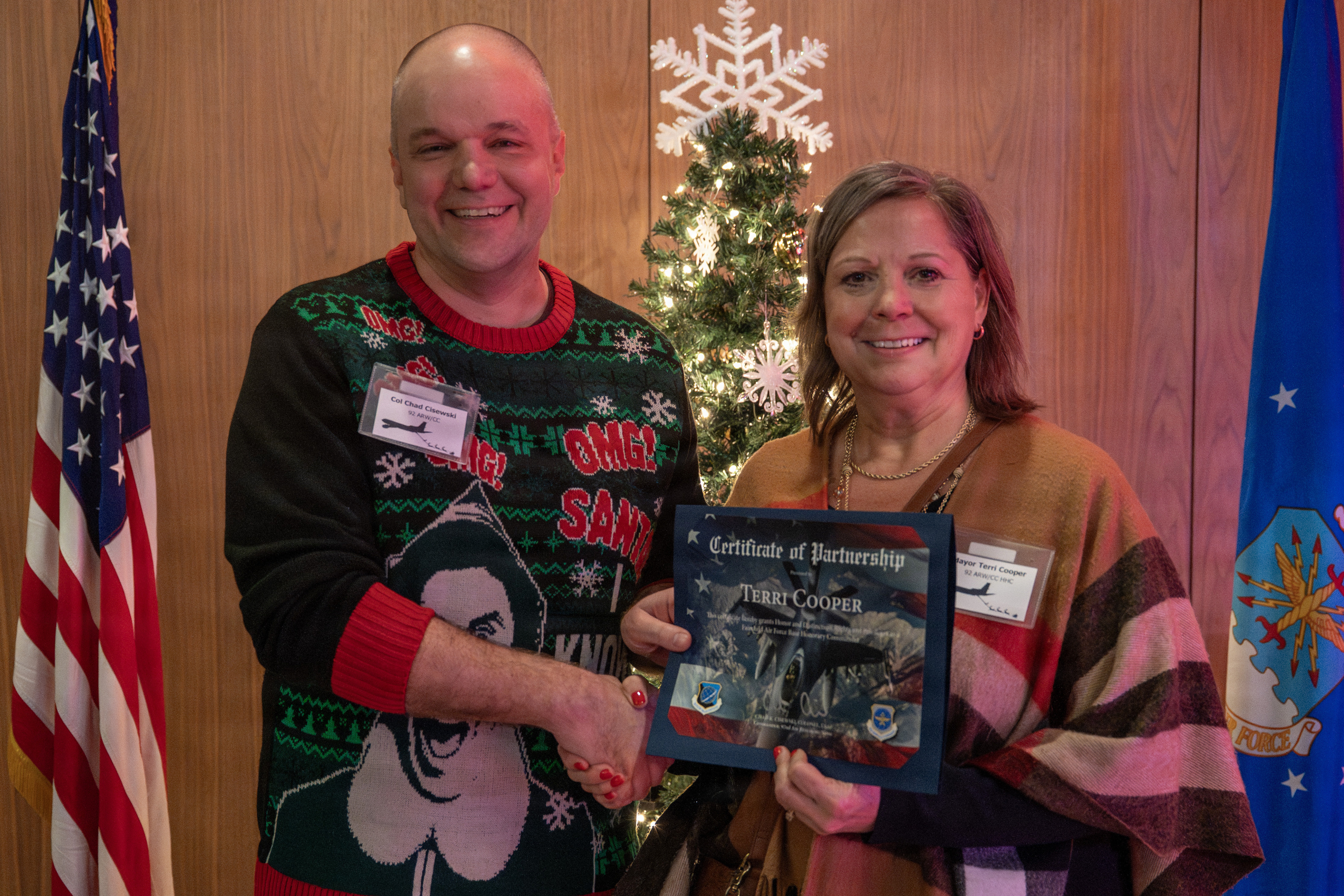 92nd ARW celebrates holidays, inducts new Honorary Squadron Commanders ...