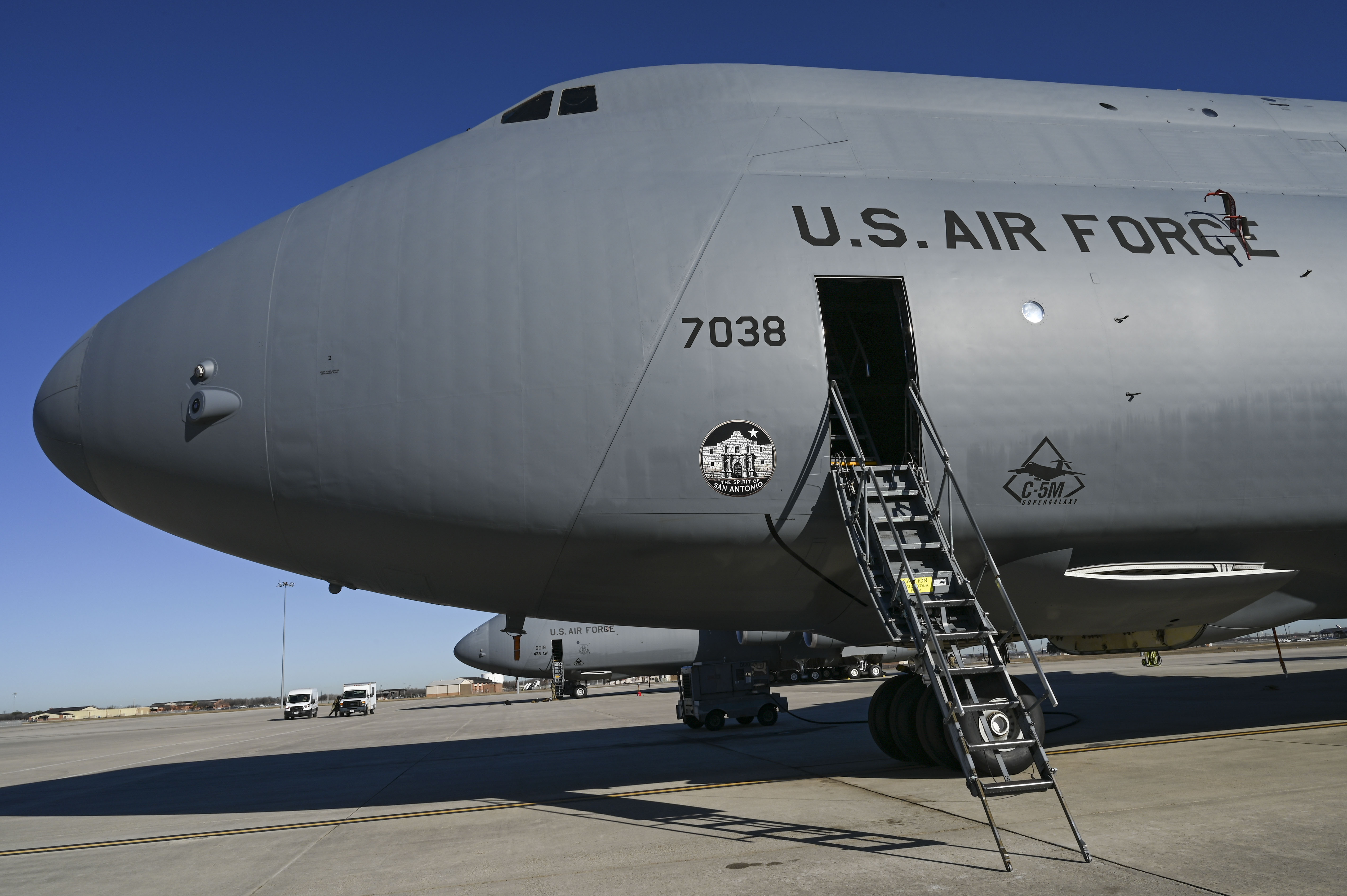 PHOTOS: New C-5 nose art celebrates connection to the Alamo City ...
