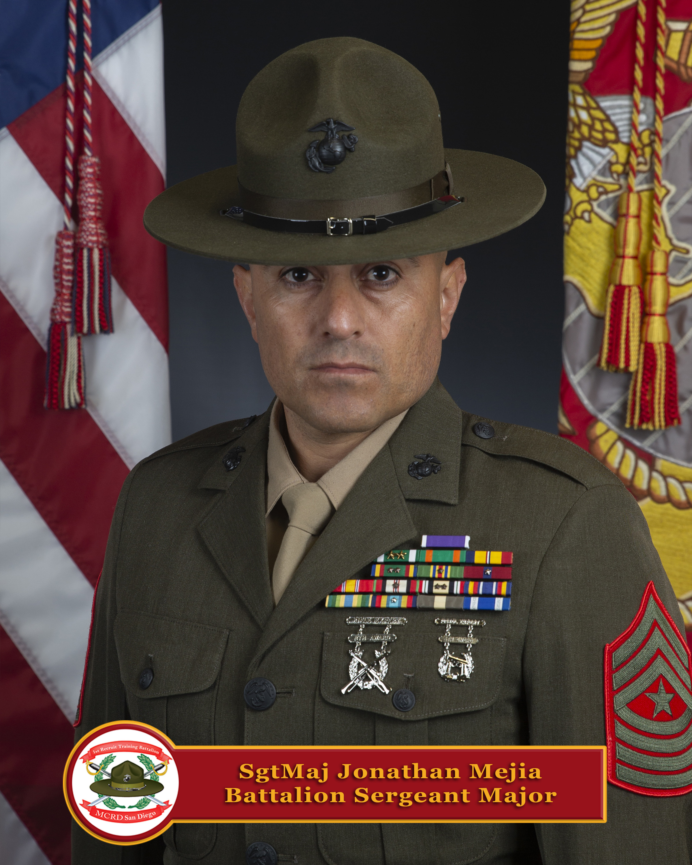 Sergeant Major Jonathan Mejia > Marine Corps Recruit Depot, San Diego > Biography