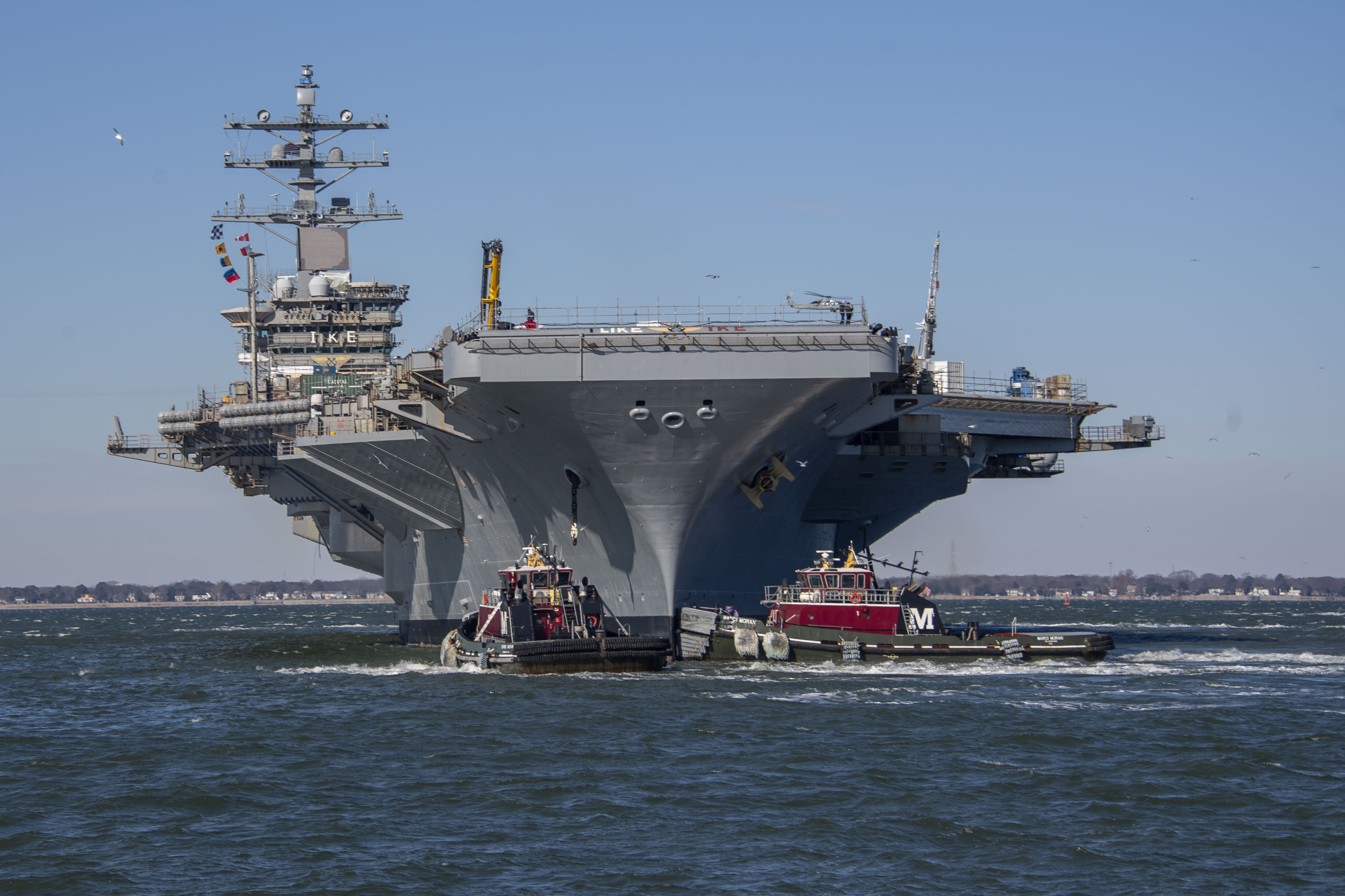 USS Dwight D. Eisenhower transits to Norfolk Naval Shipyard (NNSY) for a Planned Incremental ...