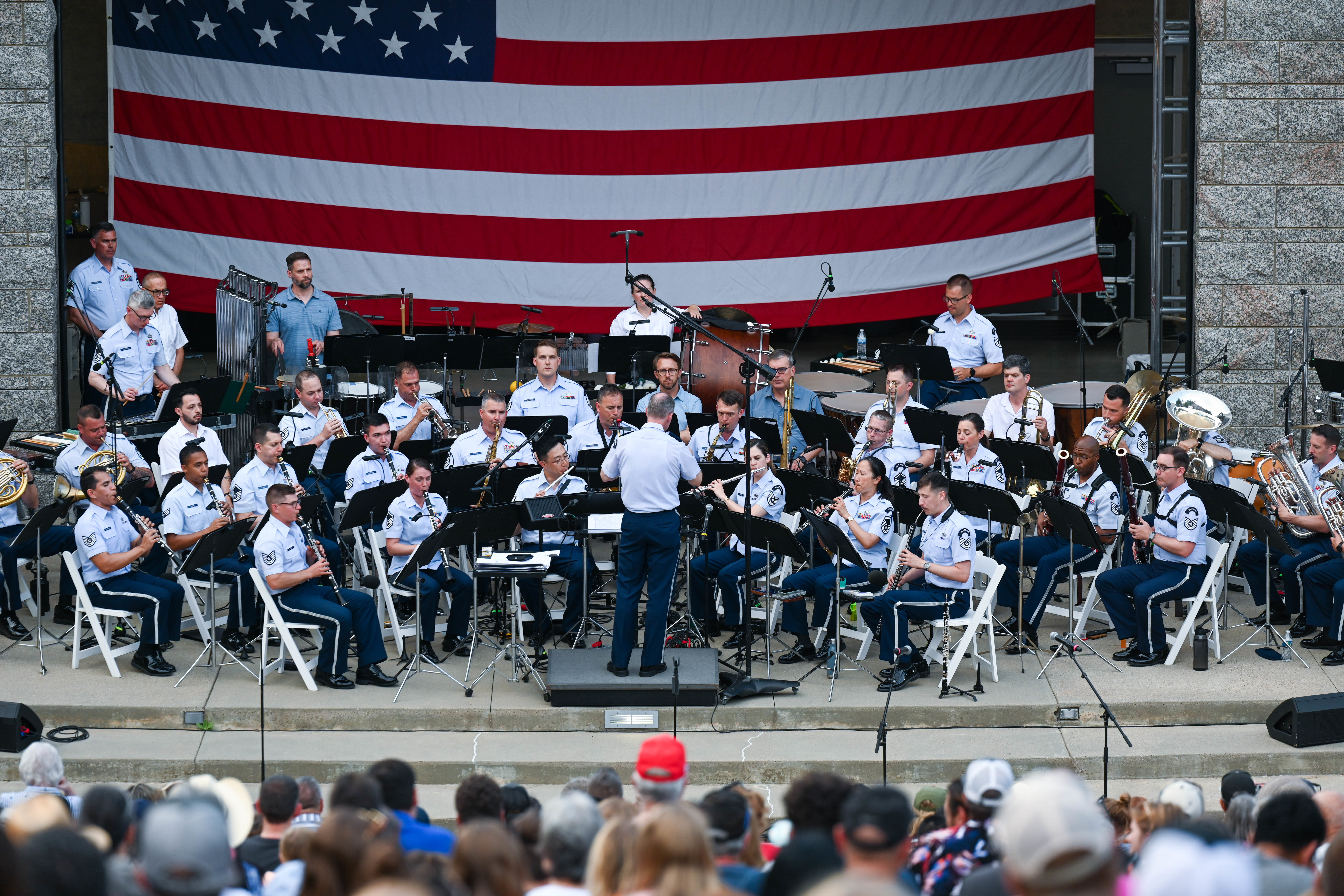 U.S. Air Force Academy Band performs at Mount Rushmore in honor of ...