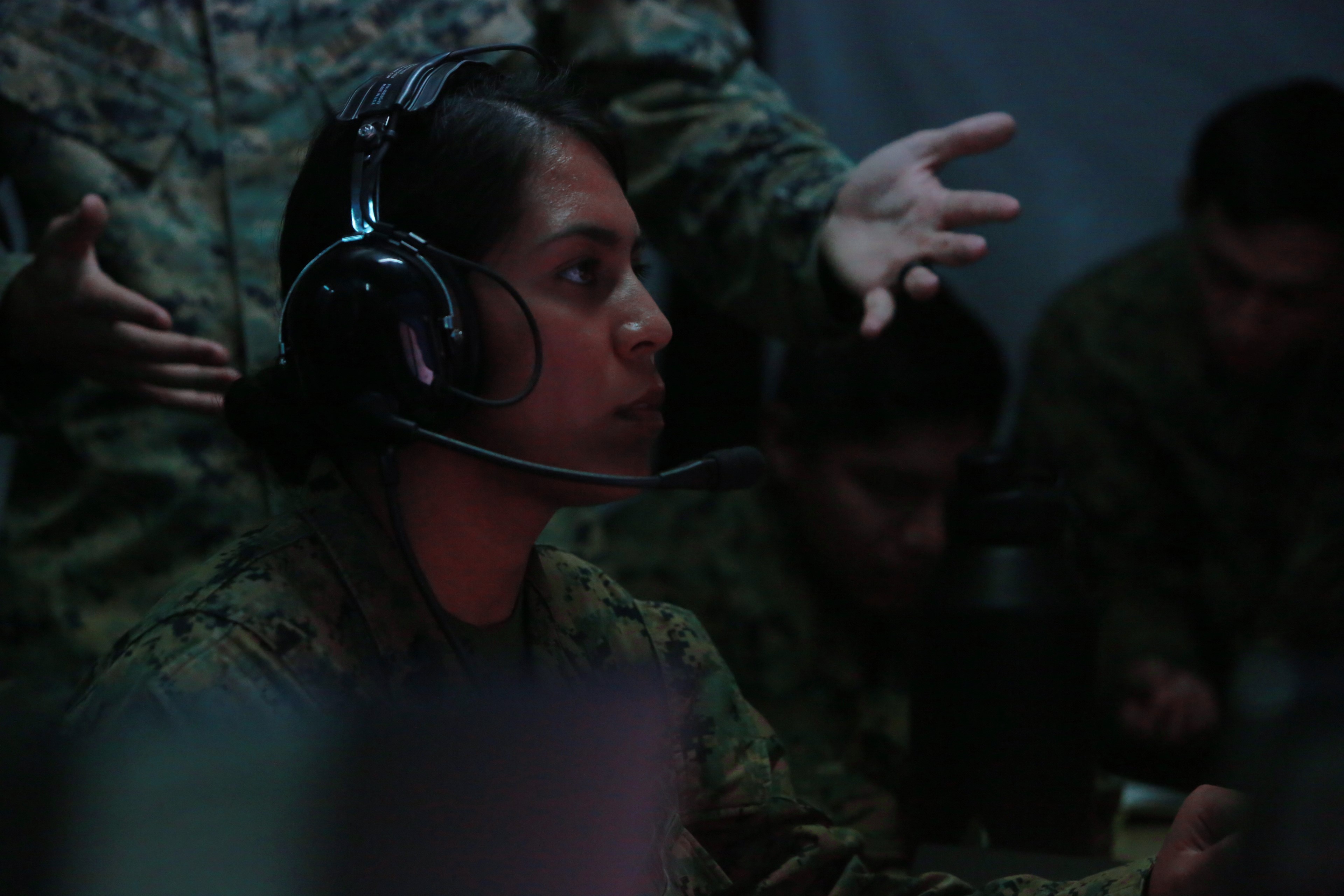 U.S. Marines conduct a mock Combat Operations Center (COC) at Atlantic ...