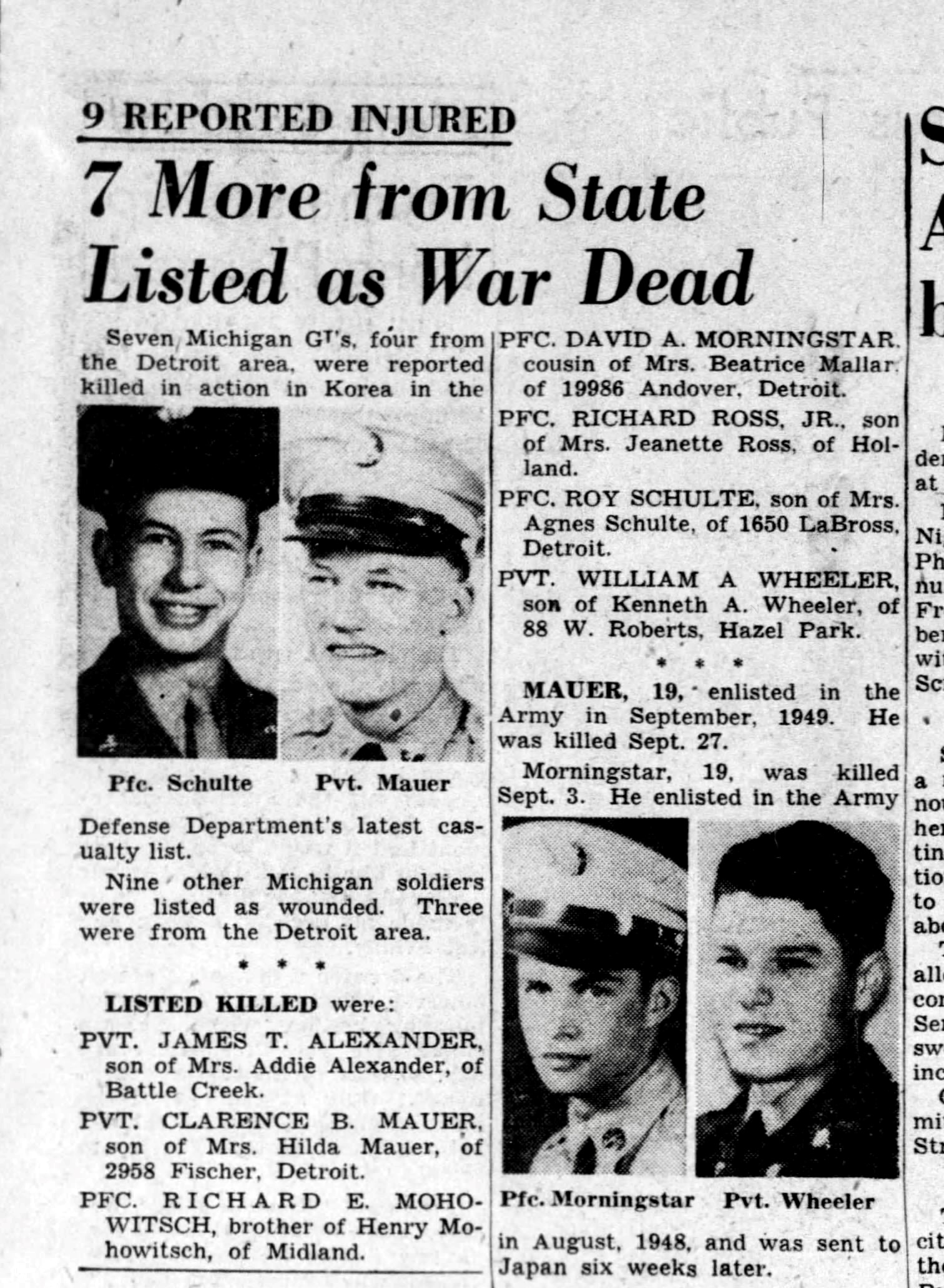 Solider Accounted For From Korean War (Wheeler, W.) > Defense POW/MIA ...