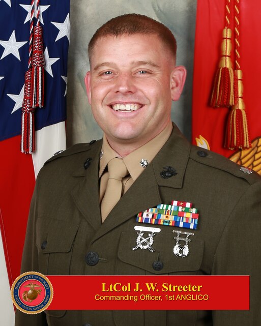 Lt. Col. Jared W. Streeter > I Marine Expeditionary Force > Biography