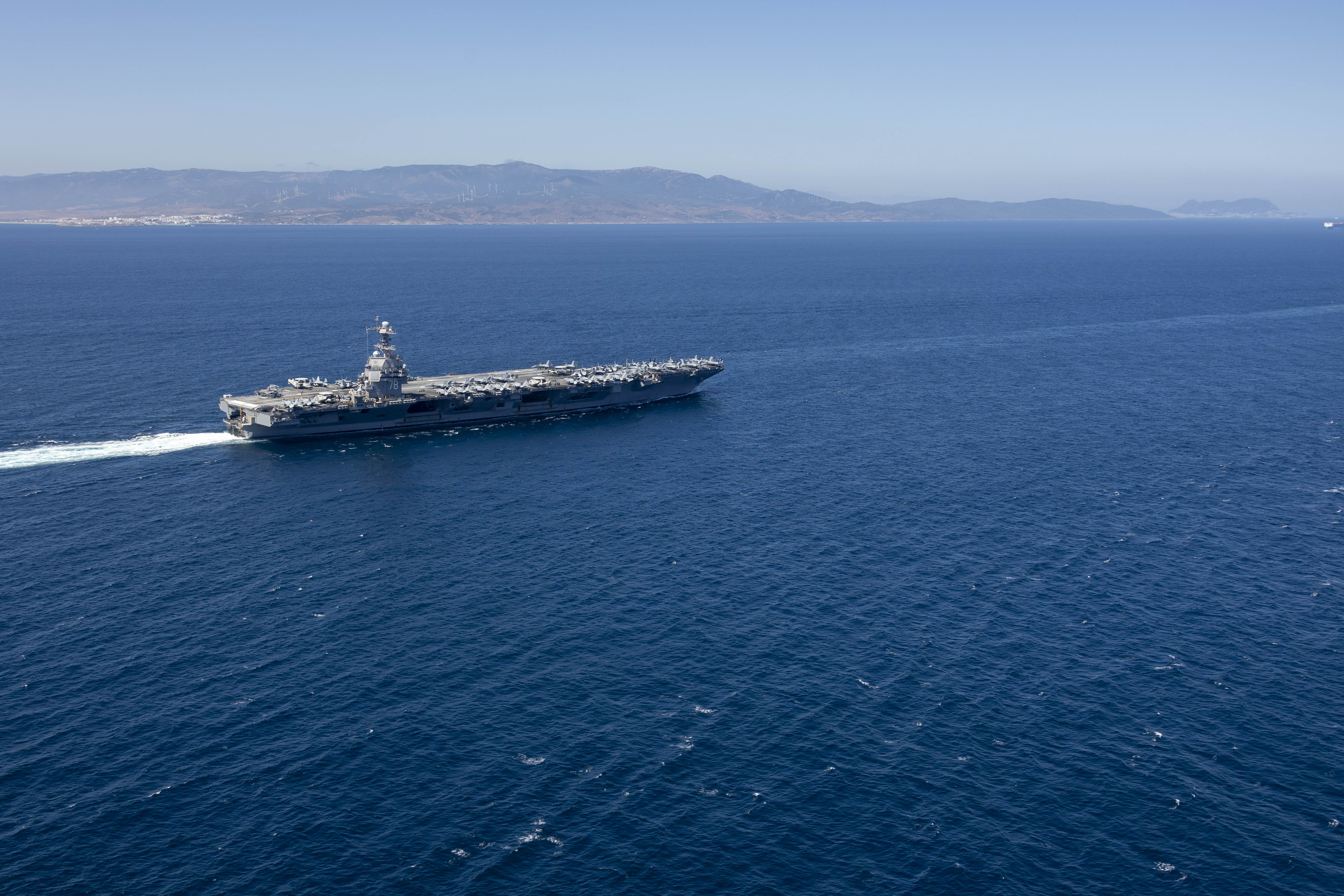 Gerald R. Ford Carrier Strike Group and ESPS Canarias (F86) Transit ...