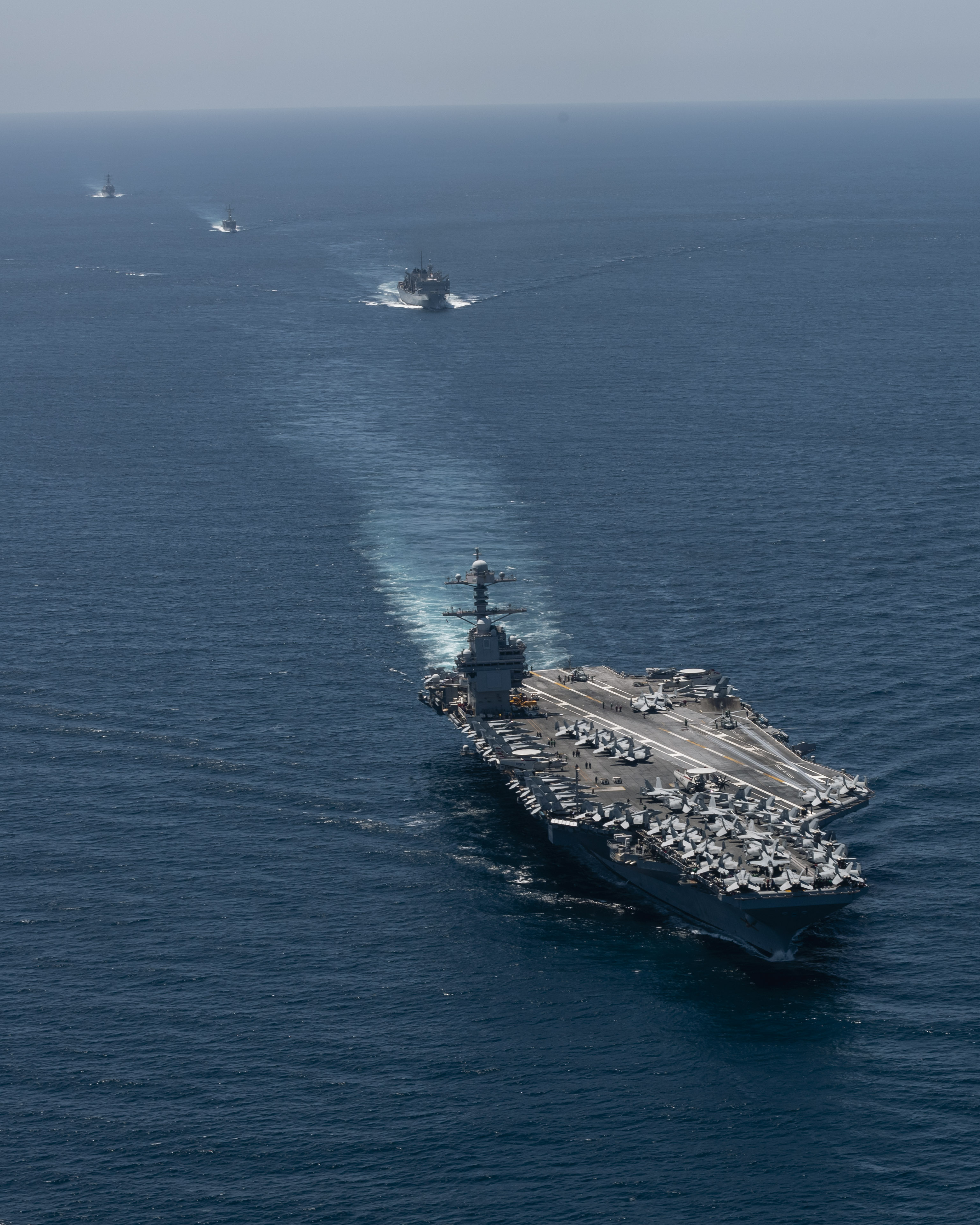 Gerald R. Ford Carrier Strike Group and ESPS Canarias (F86) Transit ...