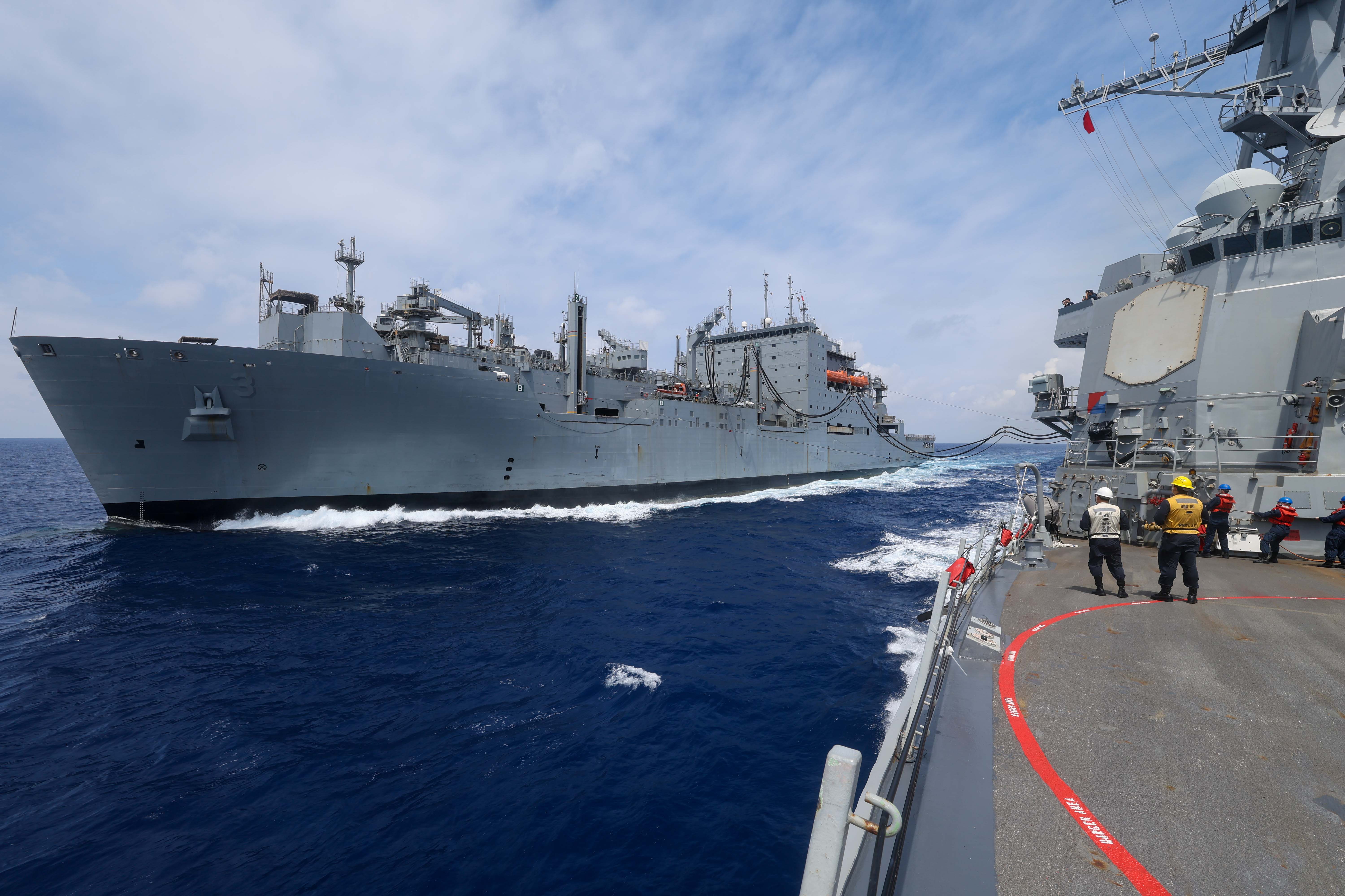 USS William P. Lawrence conducts UNREP with USNS Alan Shepard in ...