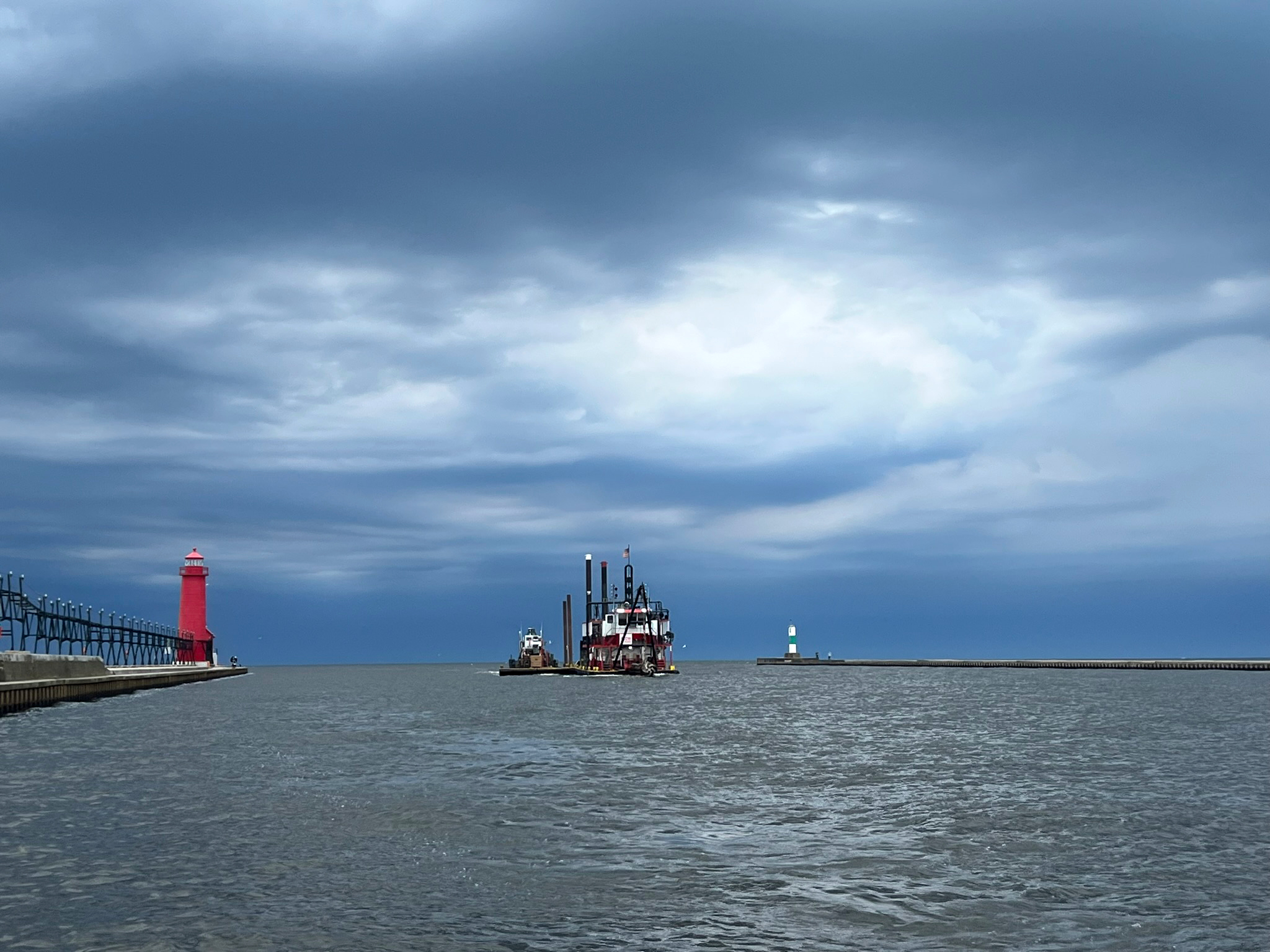 Federal channel dredging begins at outer Grand Haven Harbor > Great ...