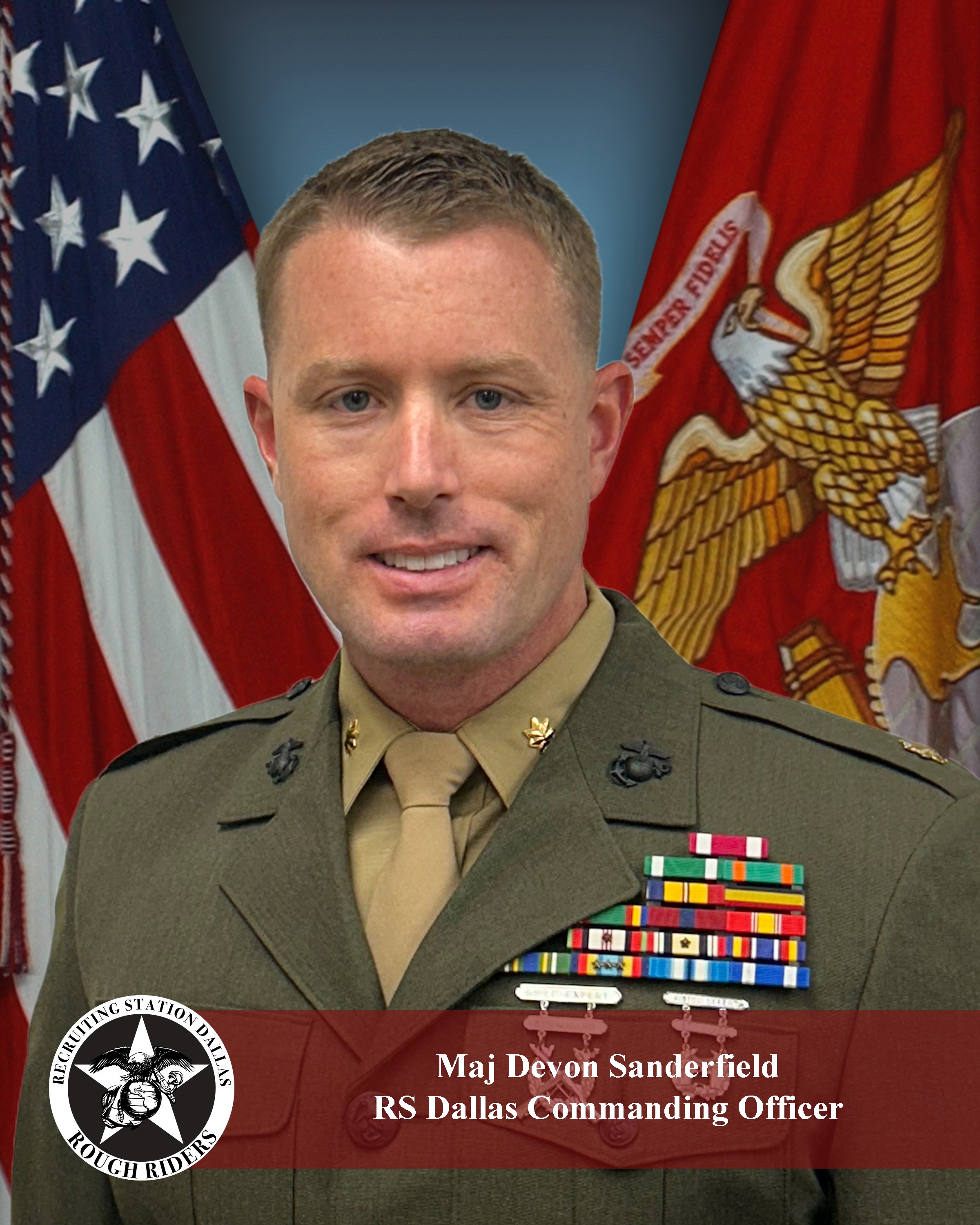 Major Devon Sanderfield > 8th Marine Corps District > Biography