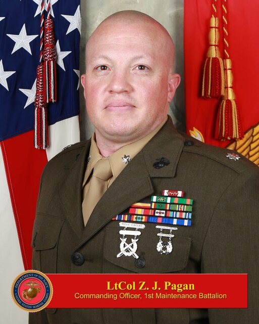 LIEUTENANT COLONEL ZACHARY PAGAN > 1st Marine Logistics Group > Biography