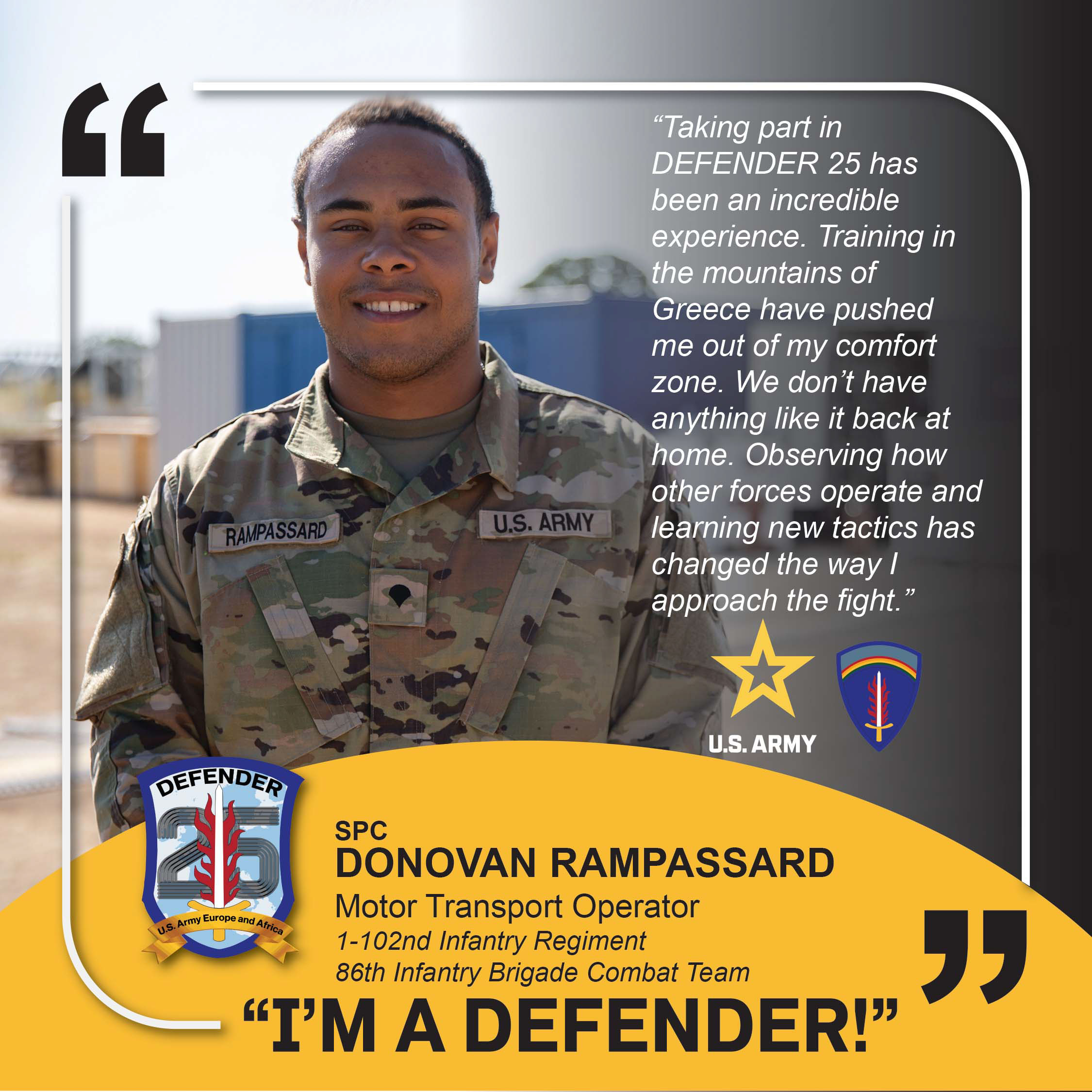 I'm a Defender - Spc. Donovan Rampassard