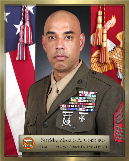 Sergeant Major Marco A. Cordero > 3d Marine Logistics Group > Leader's bio