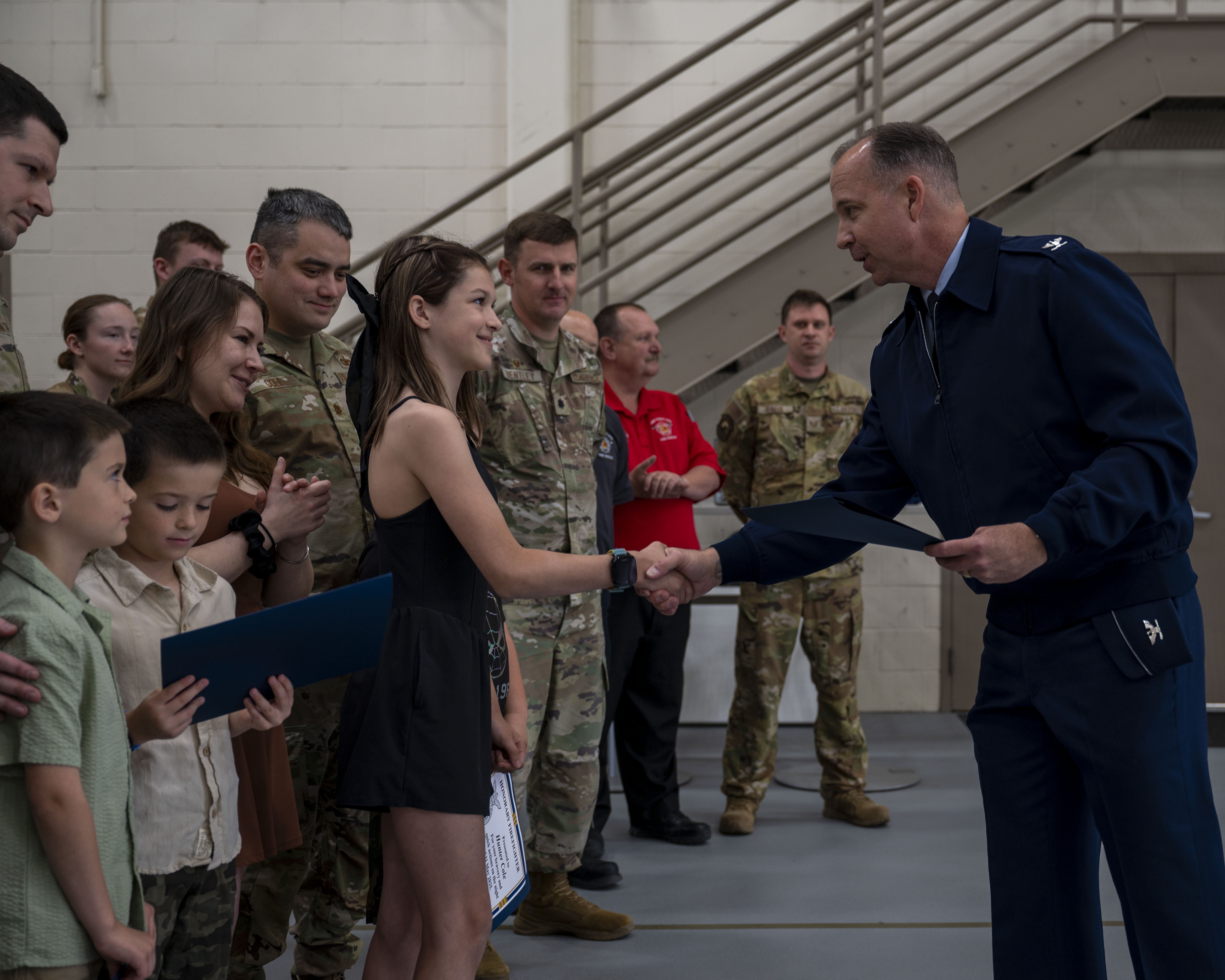 Four children recognized for heroic action, preventing on-base fire ...