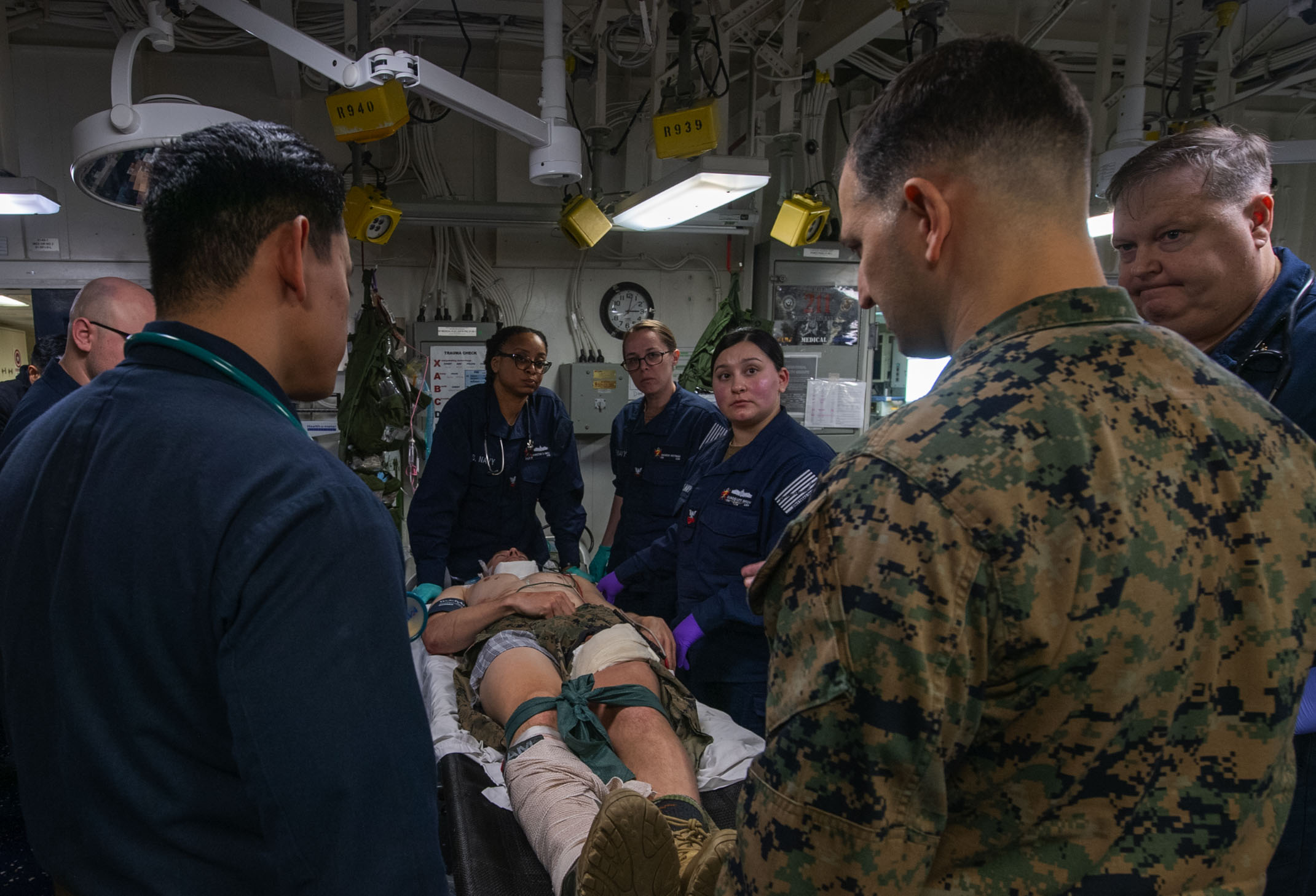 Sailors and Marines Ready Their Casualty Response Skills aboard USS ...