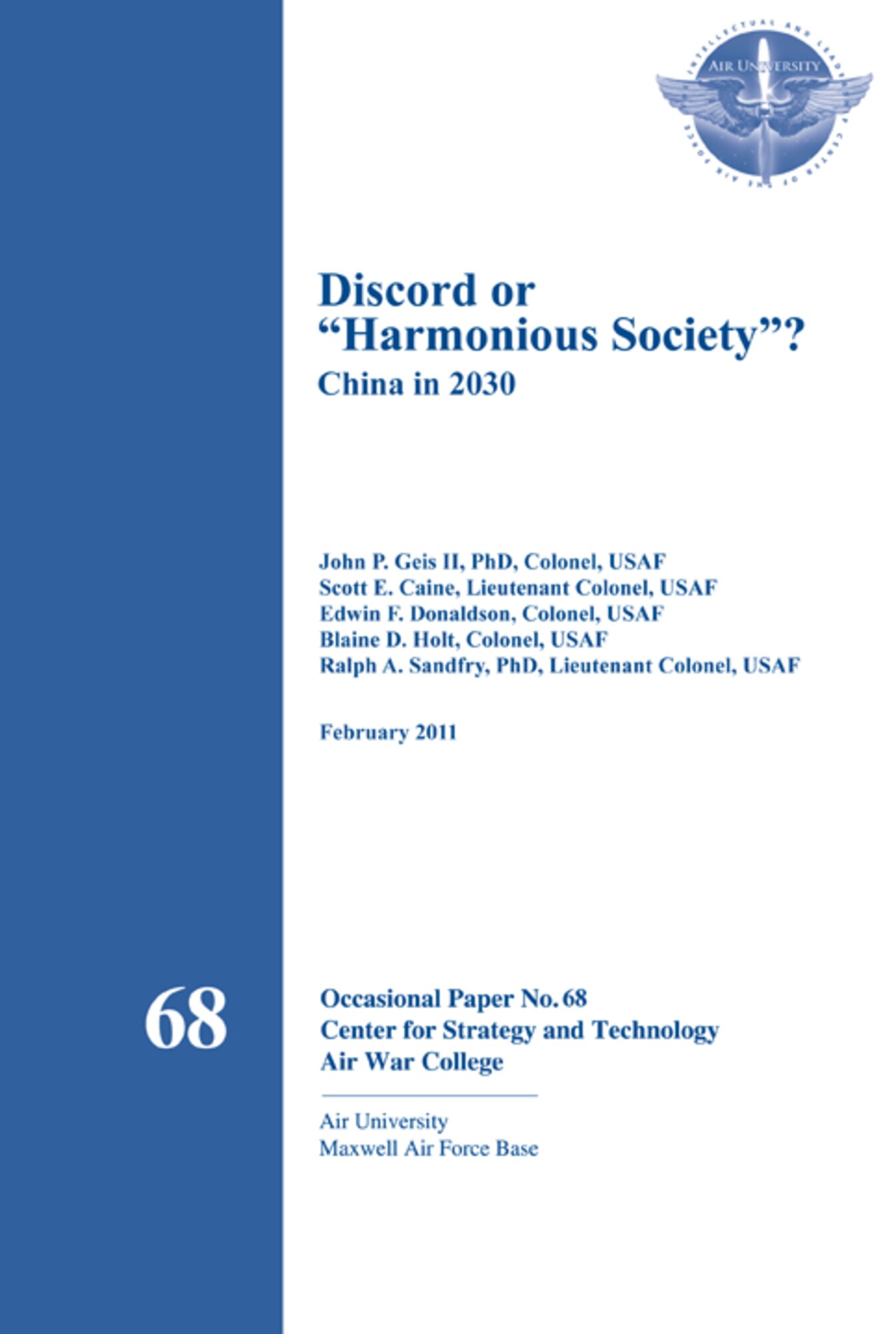 Discord or “Harmonious Society”? [ONLINE ONLY] > Air University (AU ...