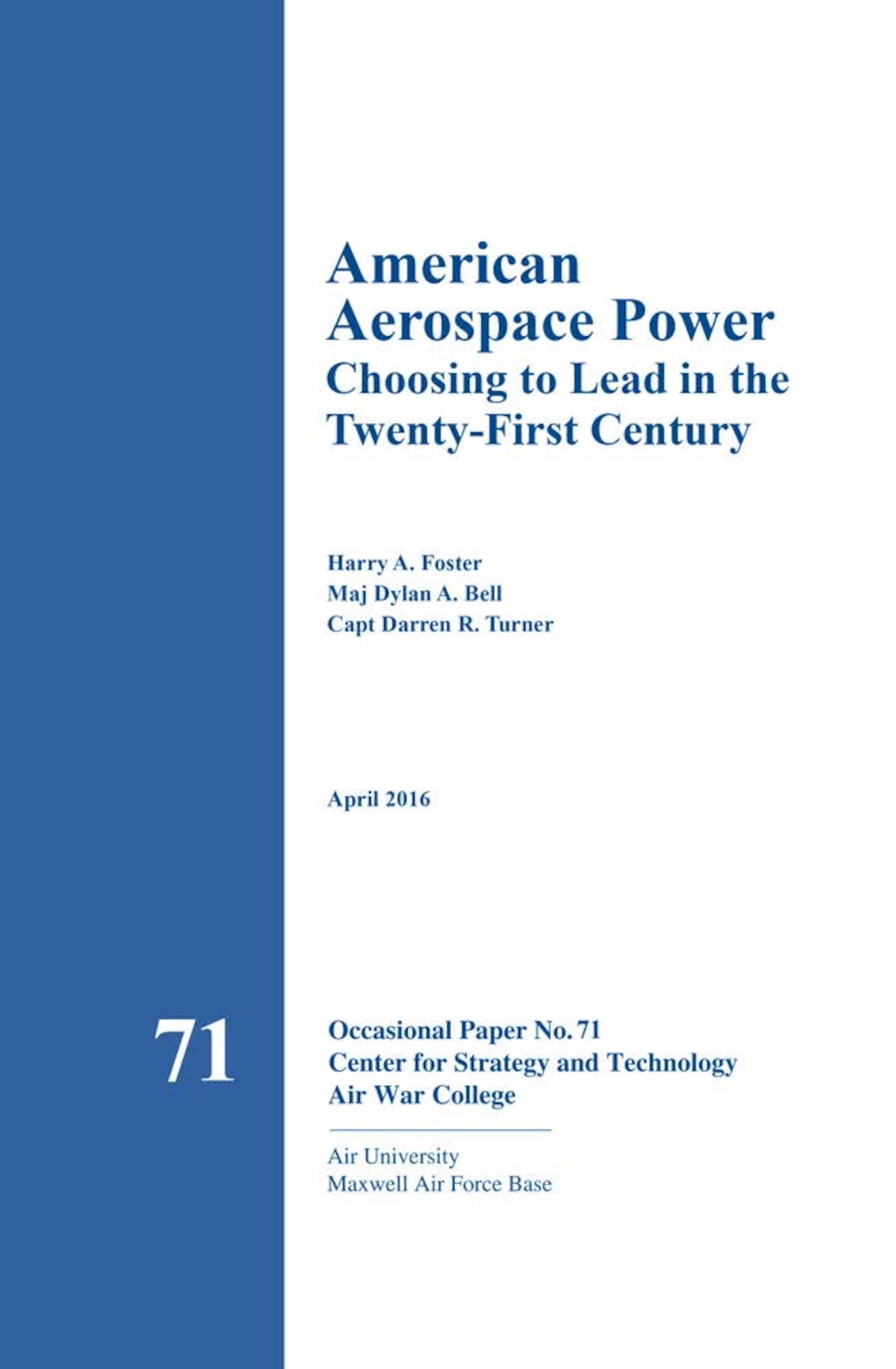 American Aerospace Power [ONLINE ONLY] > Air University (AU) > Air ...