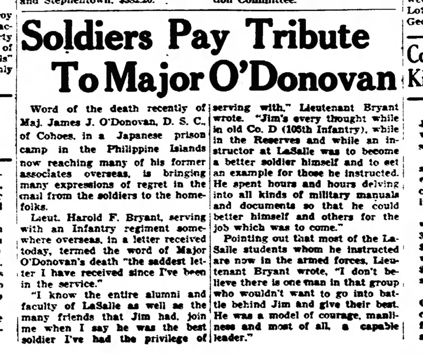 Soldier Accounted For From World War II (O'Donovan, J.) > Defense POW ...