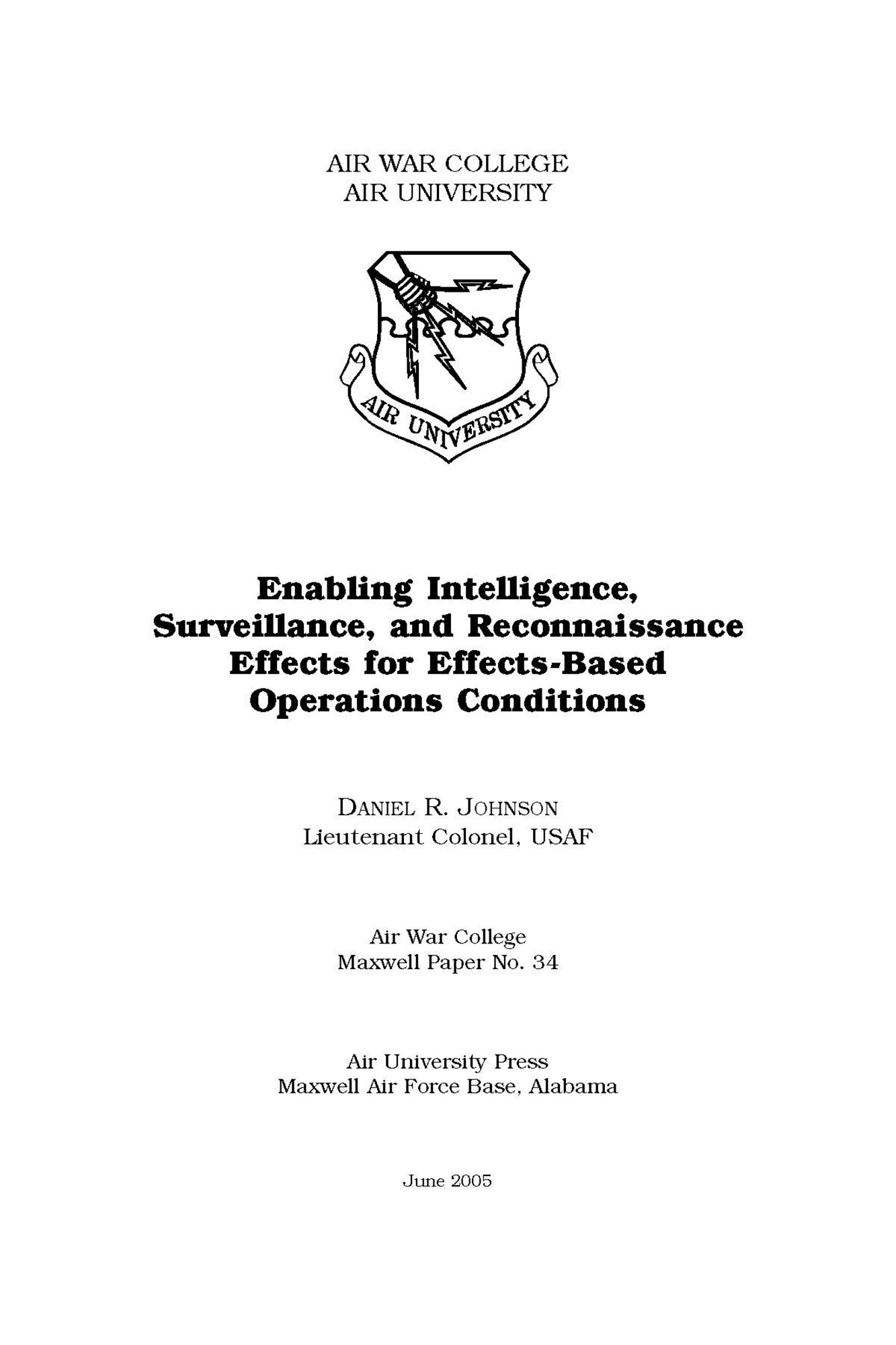 Enabling Intelligence, Surveillance, and Reconnaissance Effects for ...