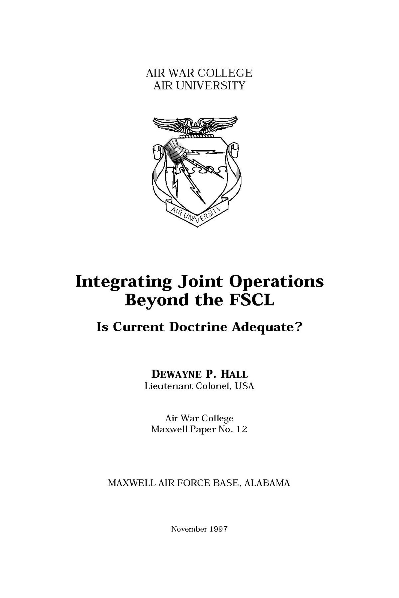 Integrating Joint Operations Beyond the FSCL > Air University (AU ...