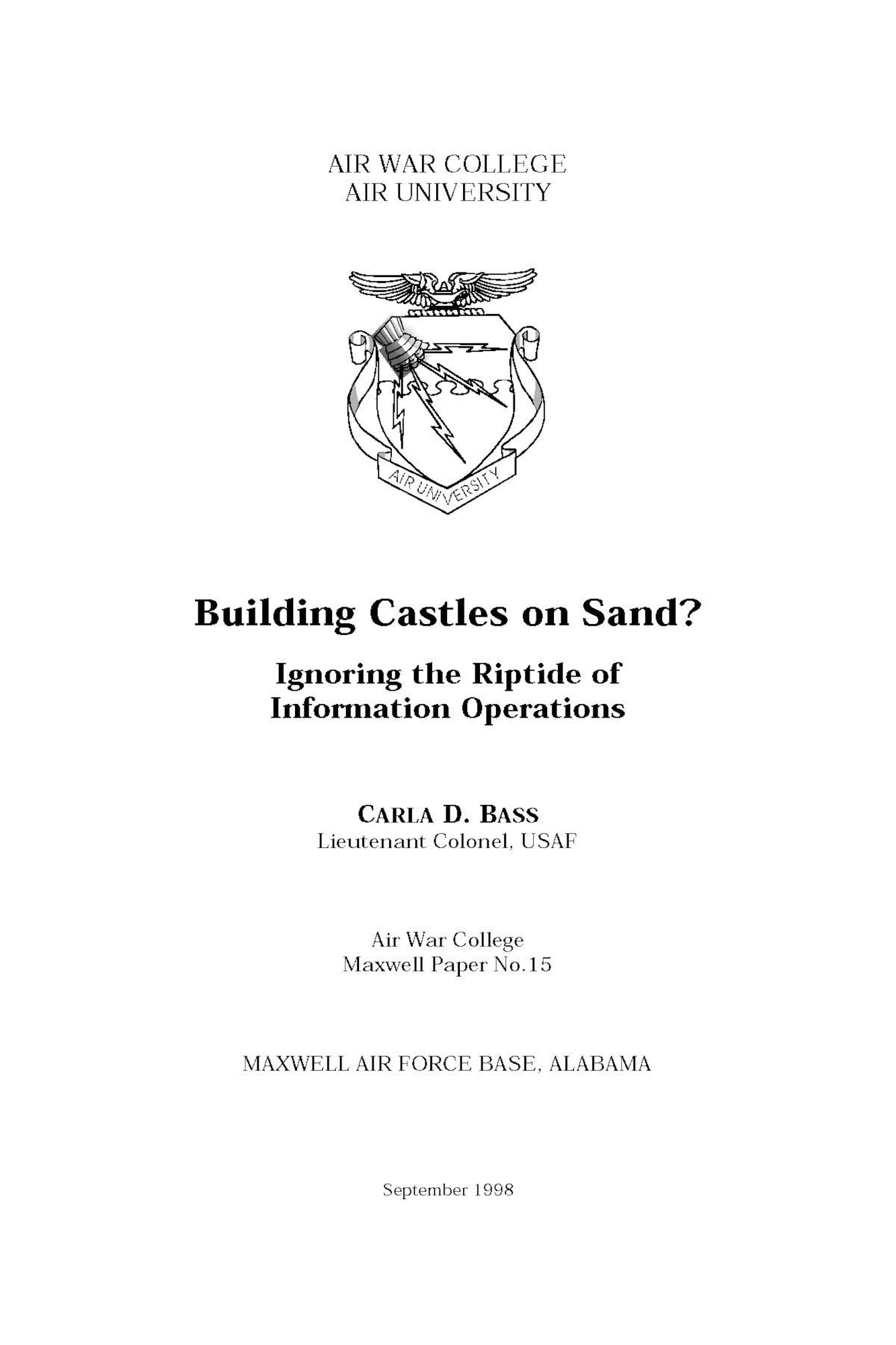 Building Castles on Sand? > Air University (AU) > Air University Press