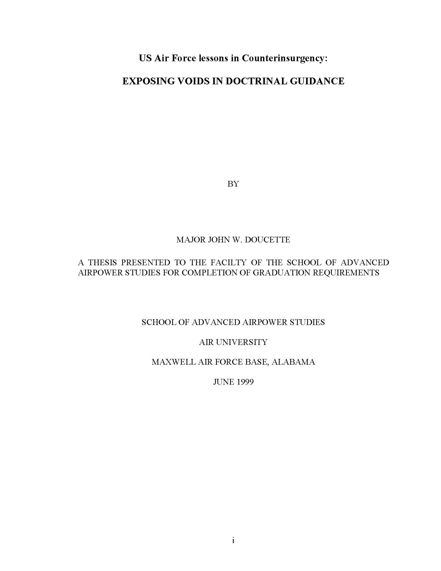 US Air Force lessons in Counterinsurgency > Air University (AU) > Air ...