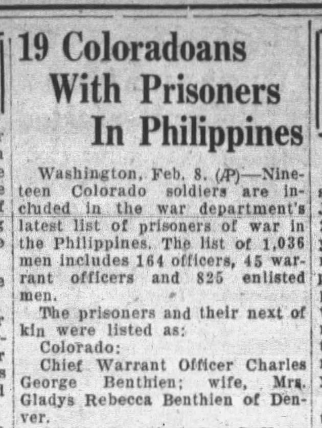 Soldier Accounted For From WWII (Benthien, C.) > Defense POW/MIA ...
